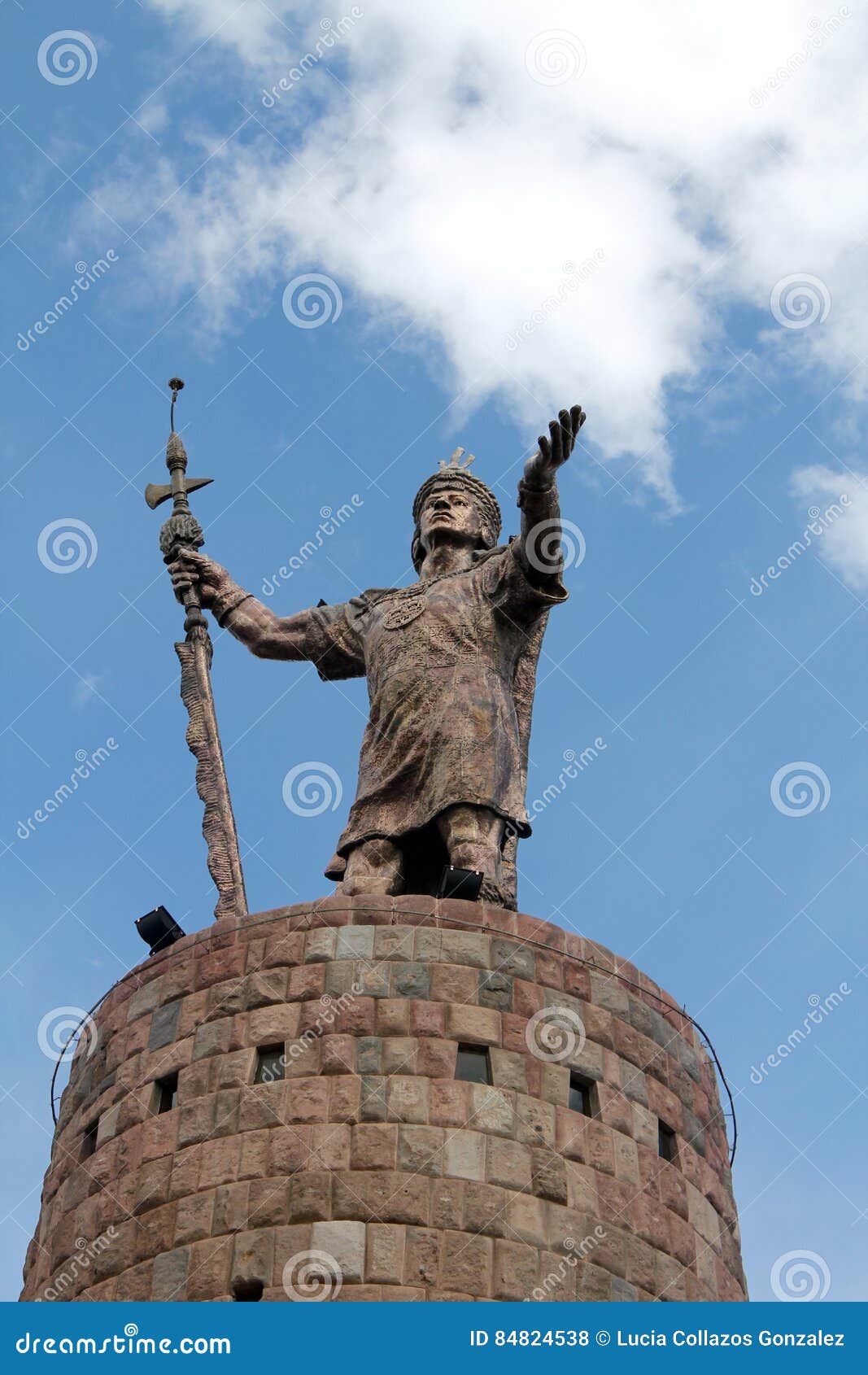 Statue of Incan Pachacutec in Cusco Peru Stock Photo - Image of inca ...