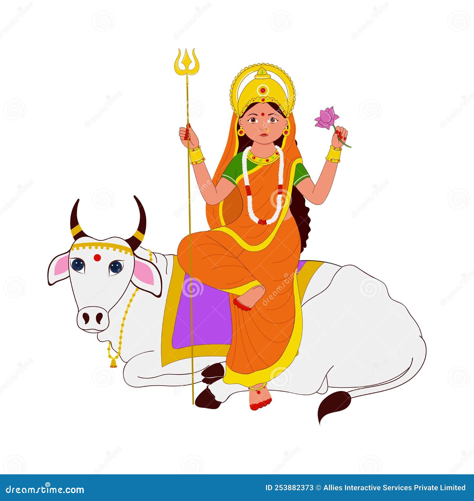 Goddess Shailputri Devi For The First Navadurga Of Navratri Festival ...