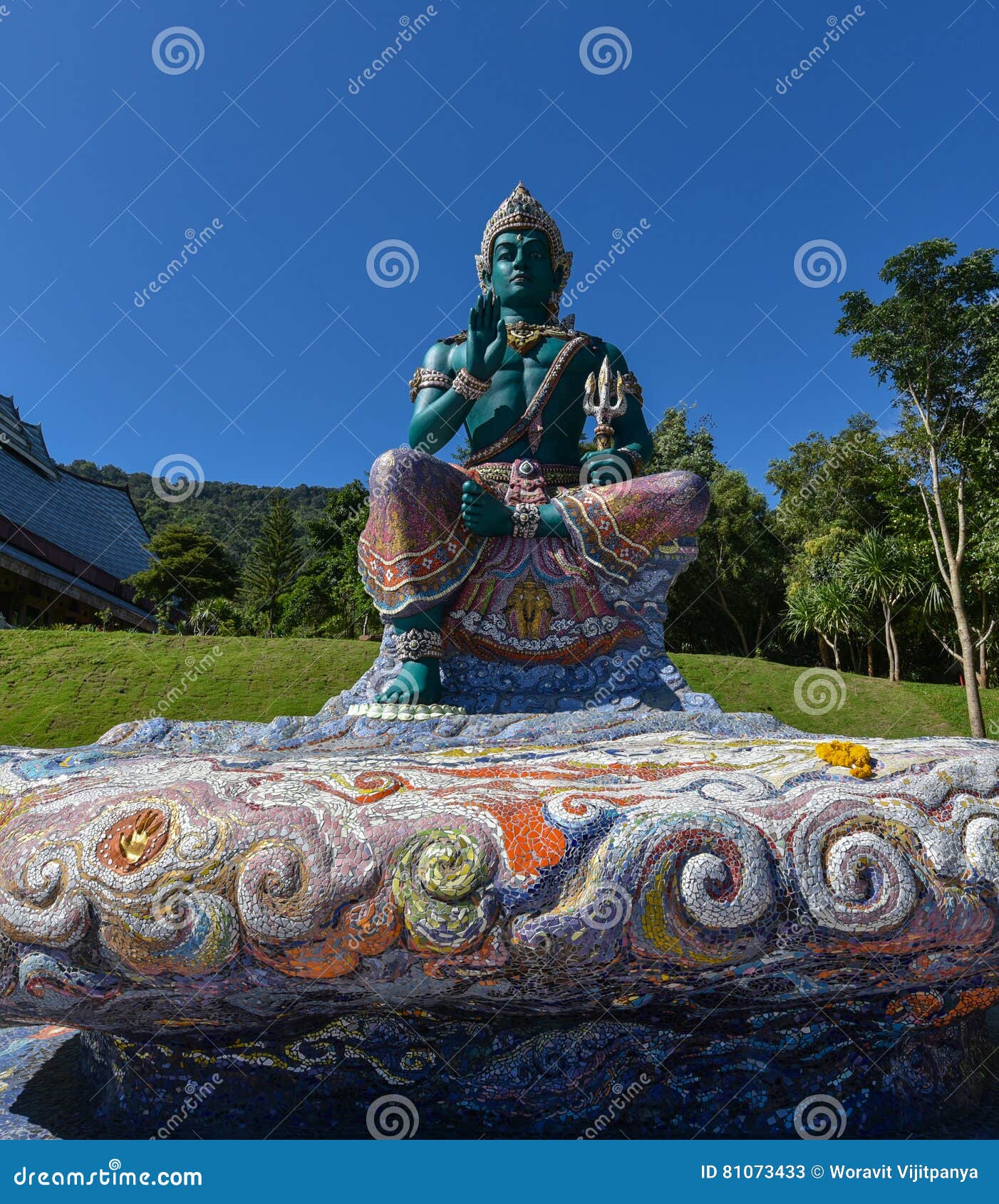 Statue Indra stock image. Image of paradise, brahma, gold - 81073433
