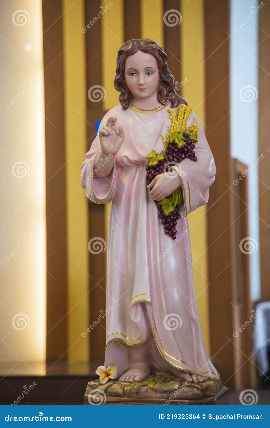 Statue of the Infant Jesus stock photo. Image of grapes - 219325864