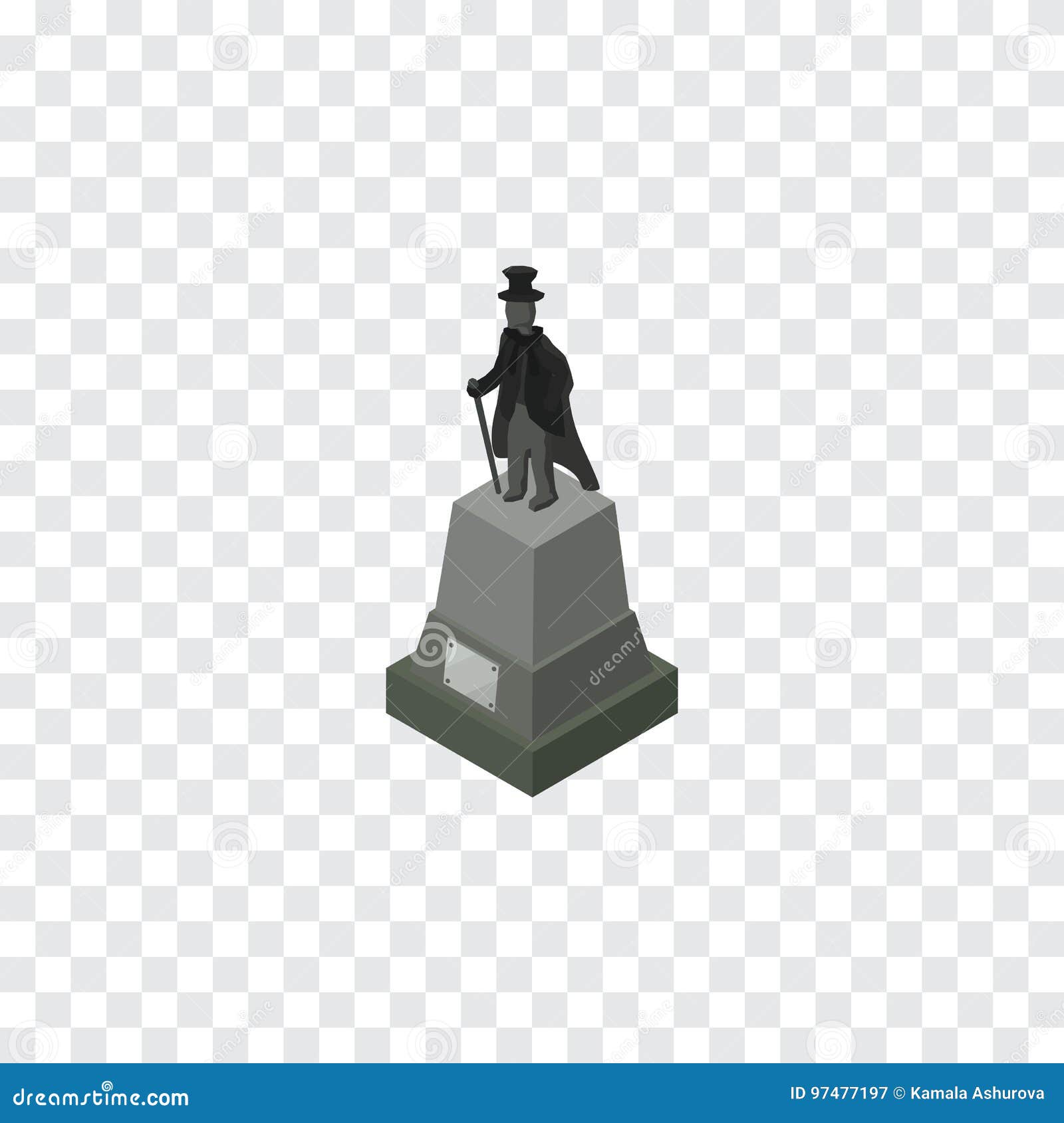 Statue Isometric. stock vector. Illustration of infrastructure - 97477197