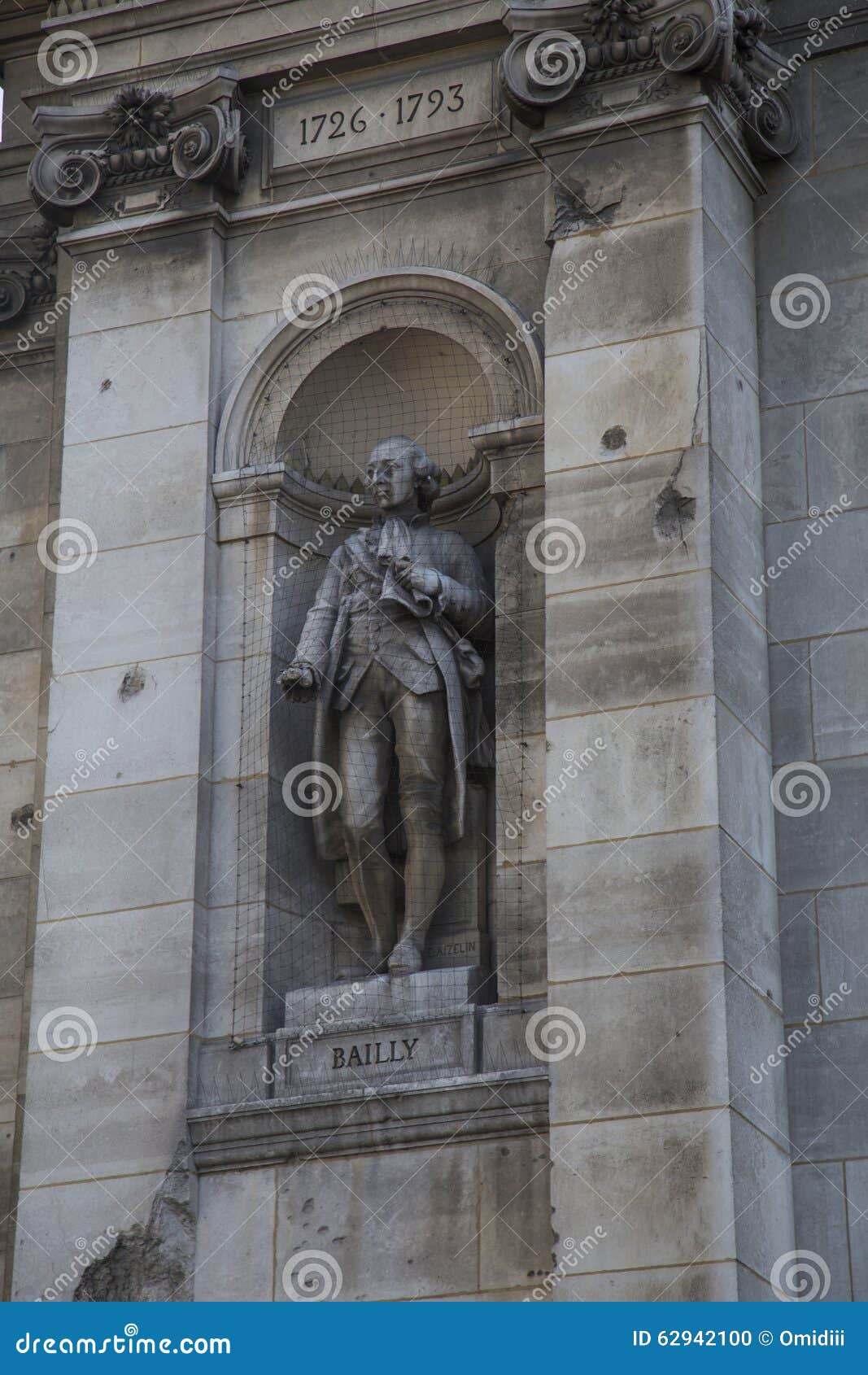 Statue of Jean Sylvain Bailly Stock Photo - Image of hall, statue: 62942100