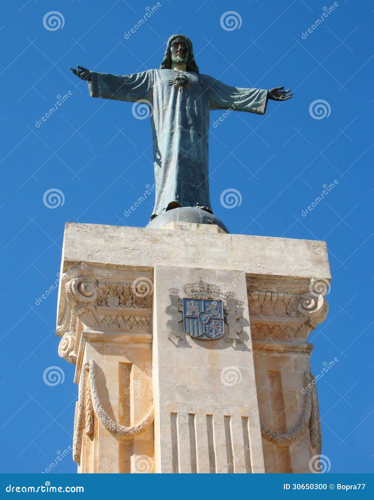 Statue of Jesus Christ on the Mount of Monte Toro Stock Photo - Image ...