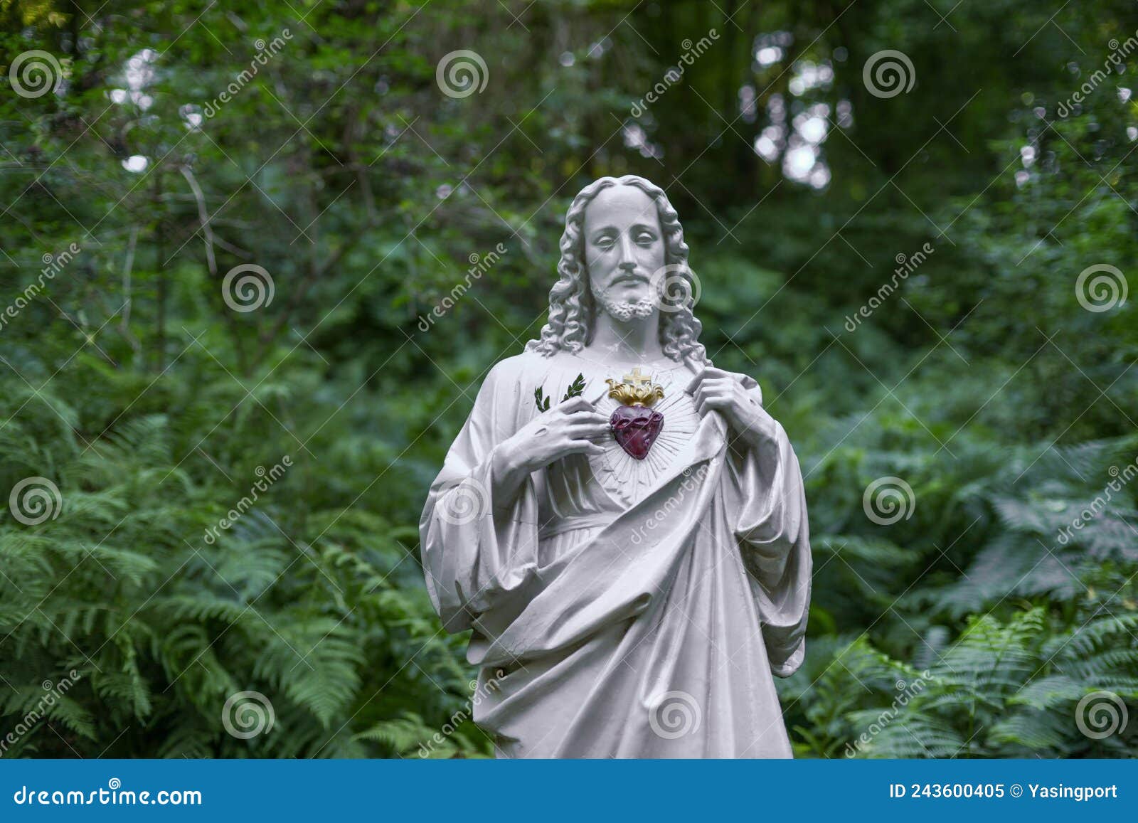 Statue of Jesus with a Red Heart Stock Image - Image of full, hope ...