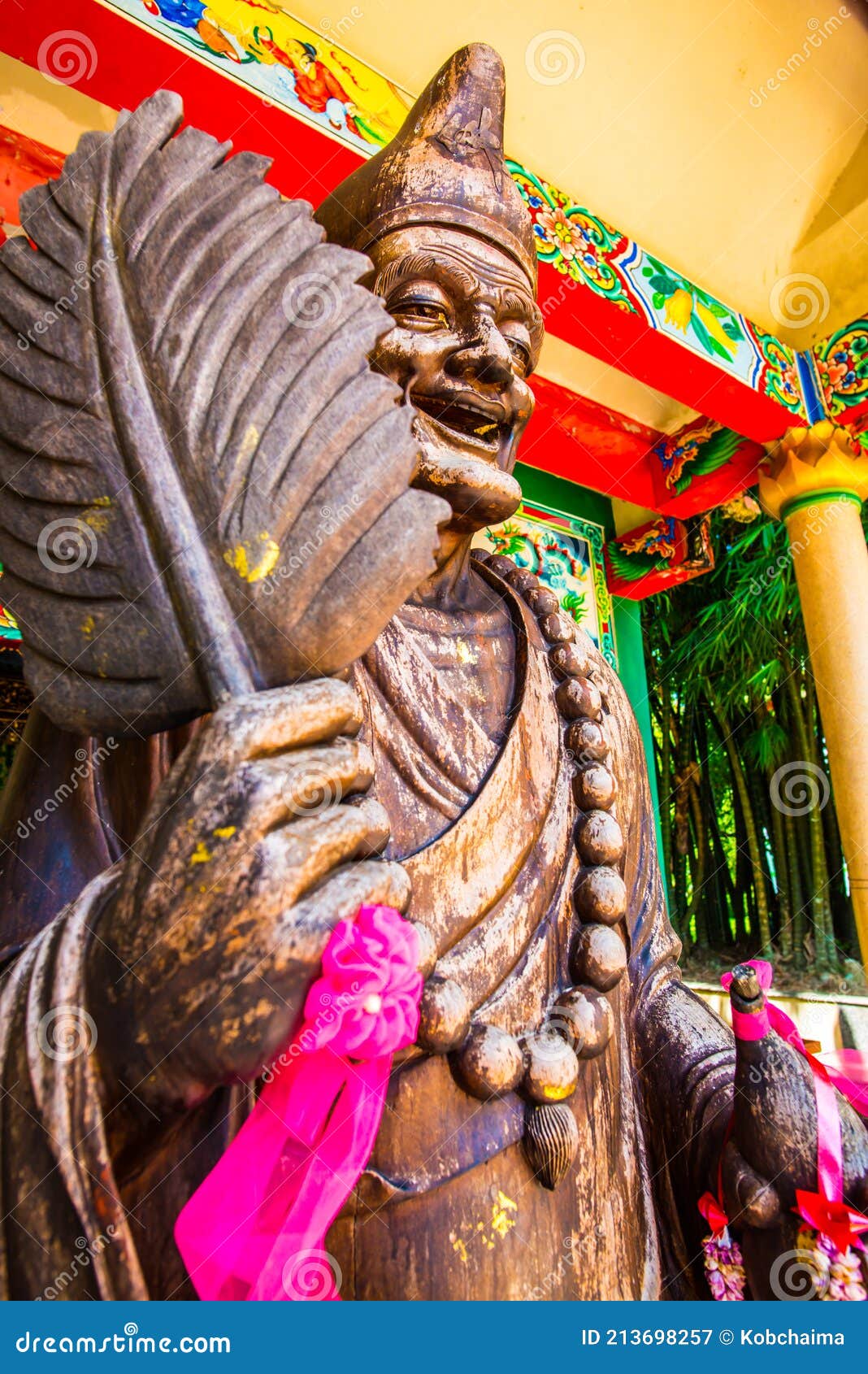 Statue of Ji Gong monk stock image. Image of chinese - 213698257