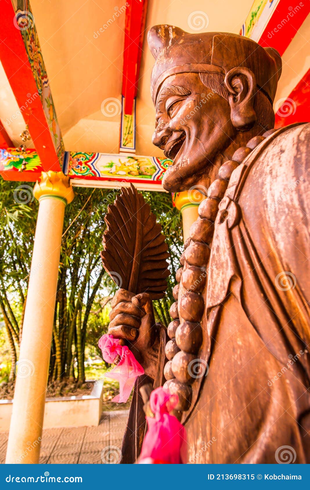 Statue of Ji Gong monk stock image. Image of orient - 213698315