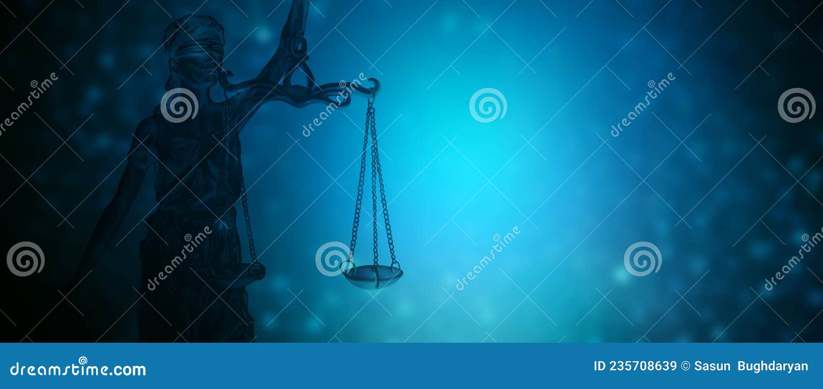 Statue of Justice on a Blue Background Stock Illustration ...
