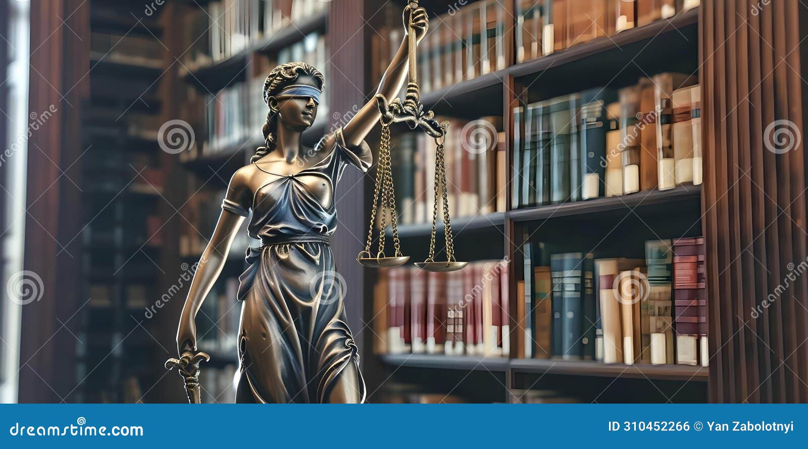 A Statue of Justice: Emblem of Fairness and Equality in a Library ...
