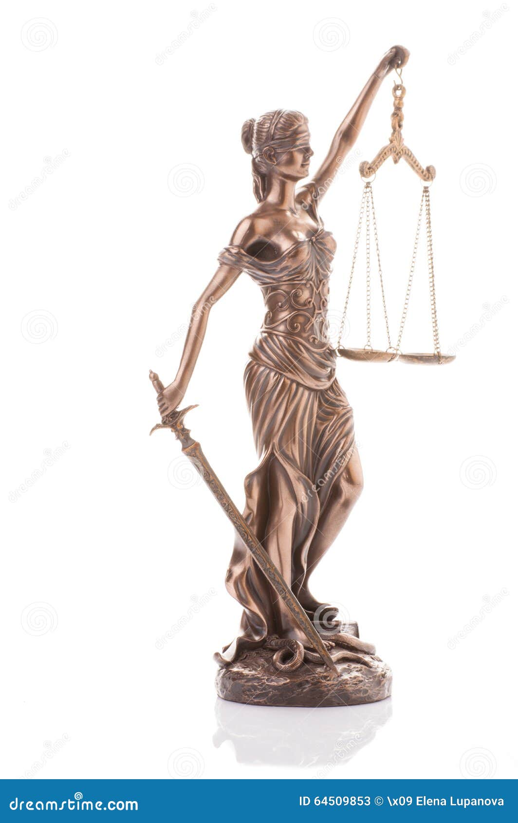 Statue of Justice Isolated on the White Background Stock Image - Image ...
