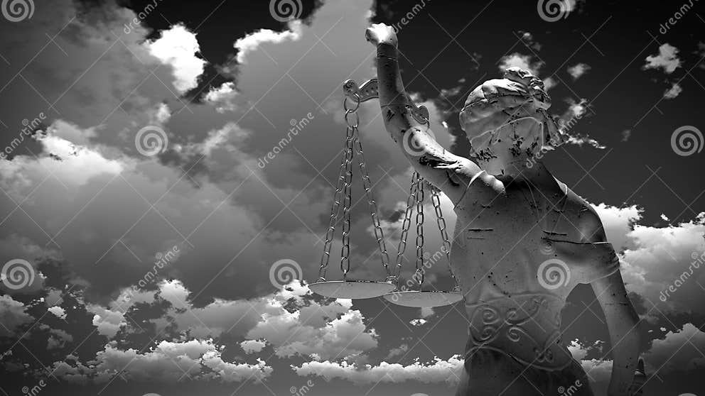 Statue of Justice, Law Concept, Temida - Themis 3d Rendering Stock ...