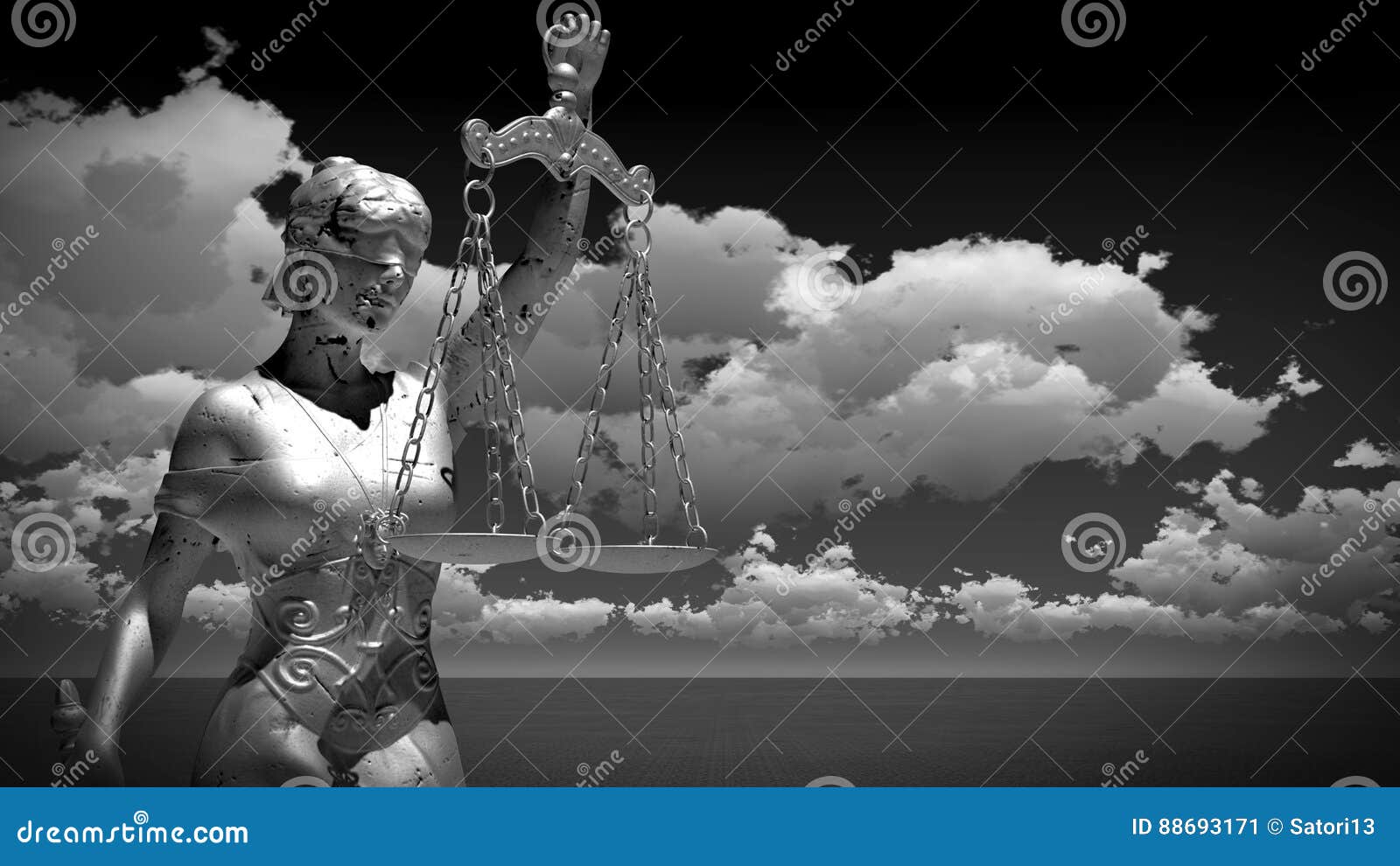 Statue of Justice, Law Concept, Temida - Themis 3d Rendering Stock ...