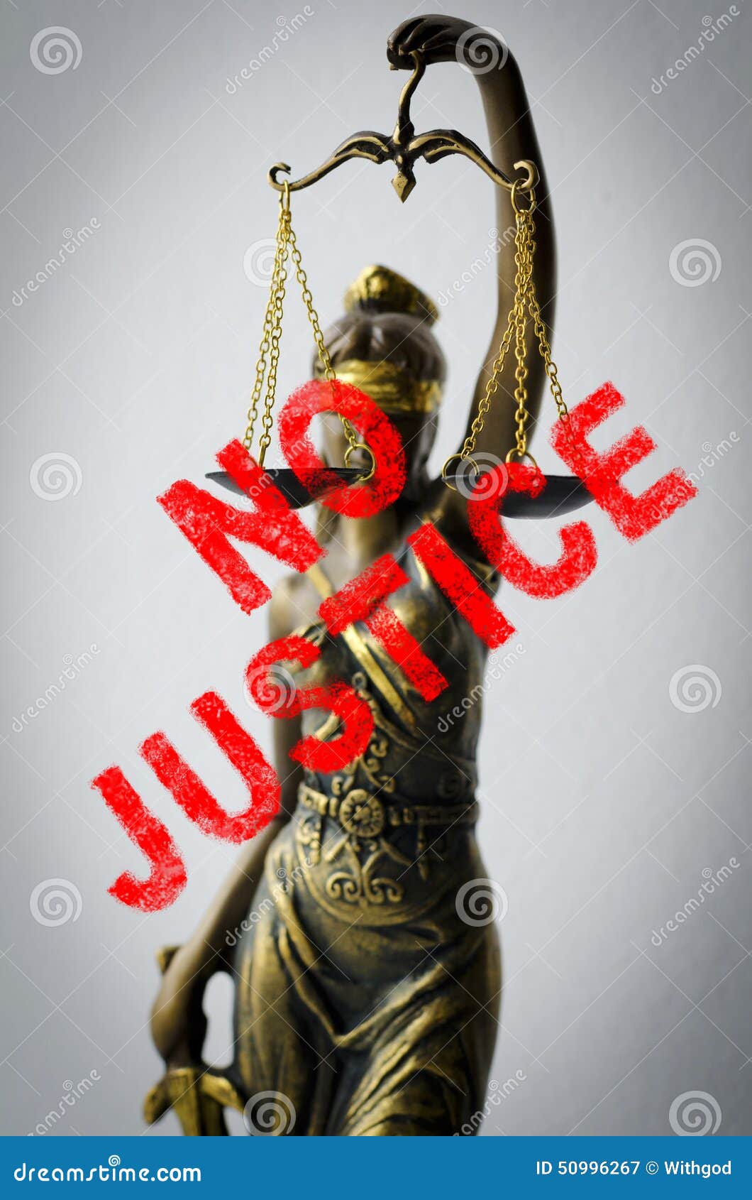 Statue of Justice - Sign No Justice Stock Image - Image of sculpture ...