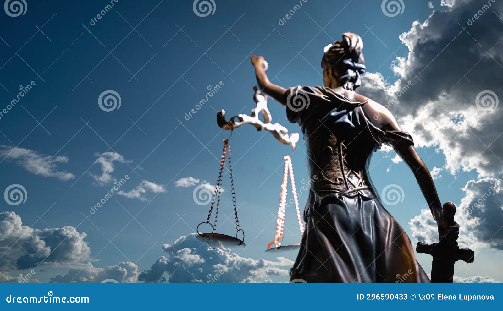 The Statue of Justice Turns Against the Backdrop of Clouds Moving ...