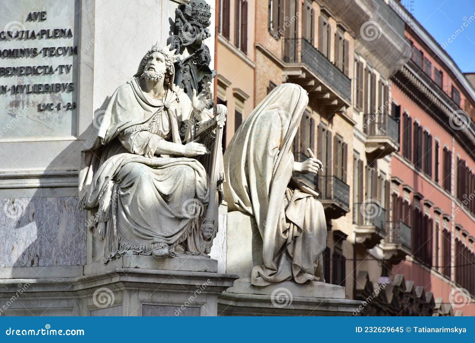 Statue of King David - Details of the Basement of the Column of the ...