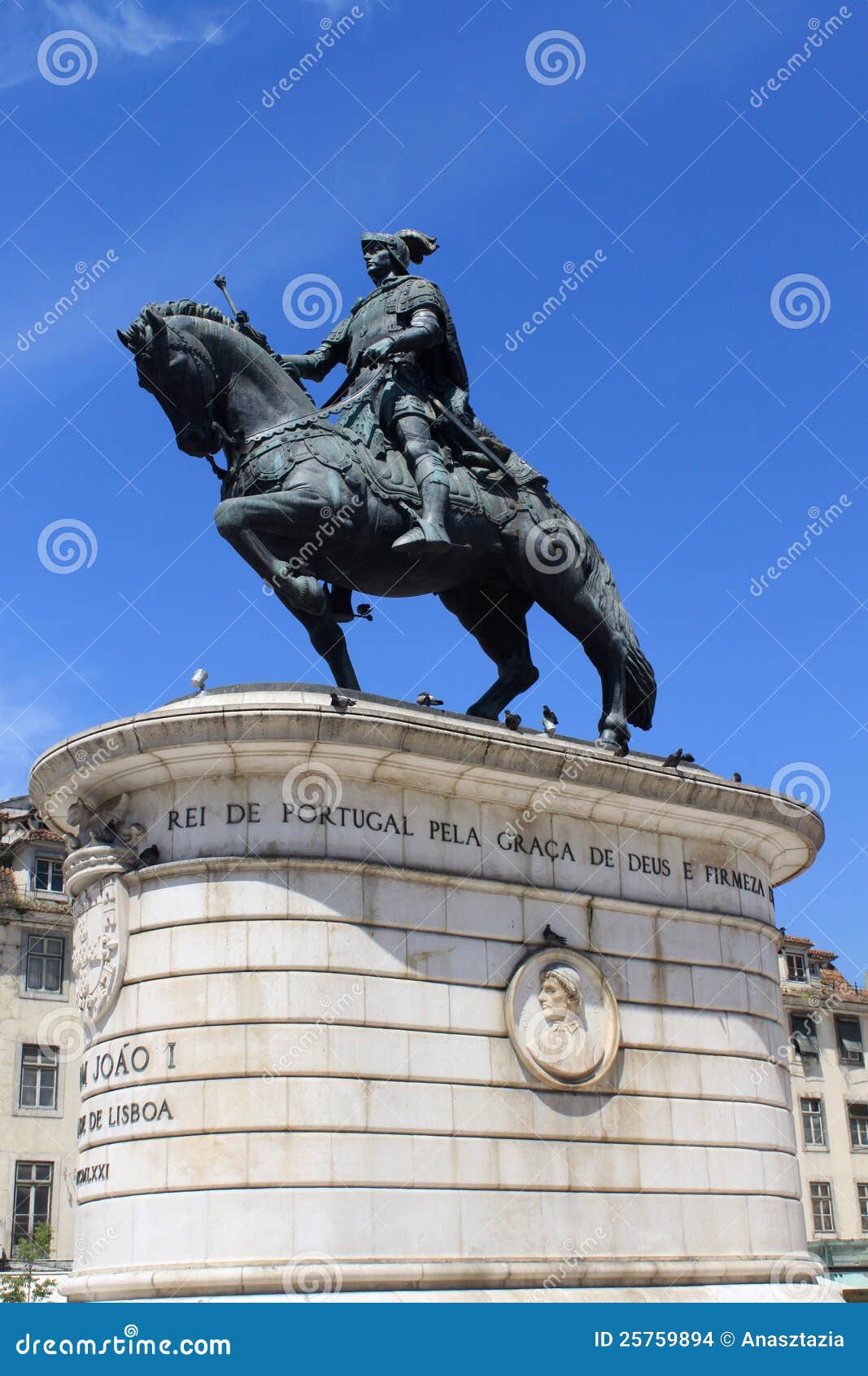 Statue of King Joao I. stock photo. Image of detail, city - 25759894