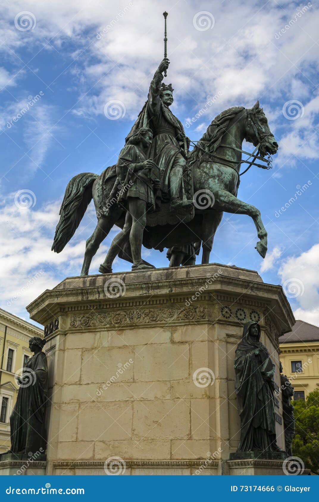 Statue of King Ludwig I of Bavaria Stock Photo - Image of center ...