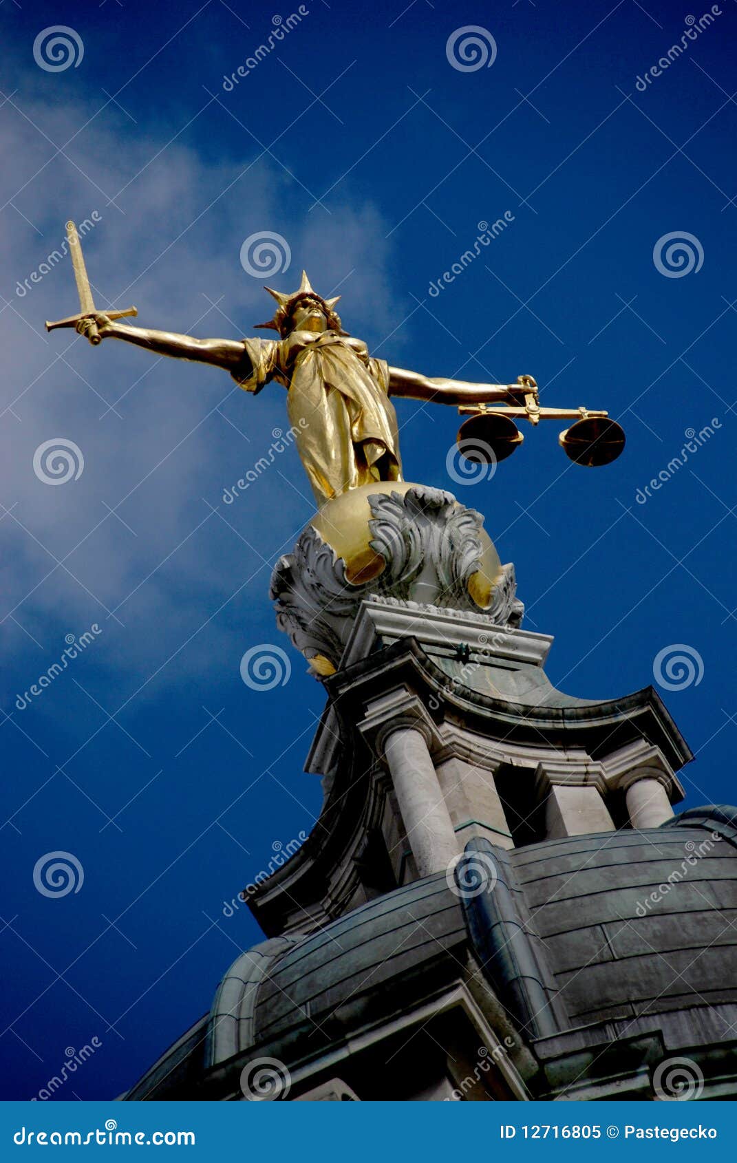 Statue Of Lady Justice, Hourglass, Book And Gavel Stock Photography ...