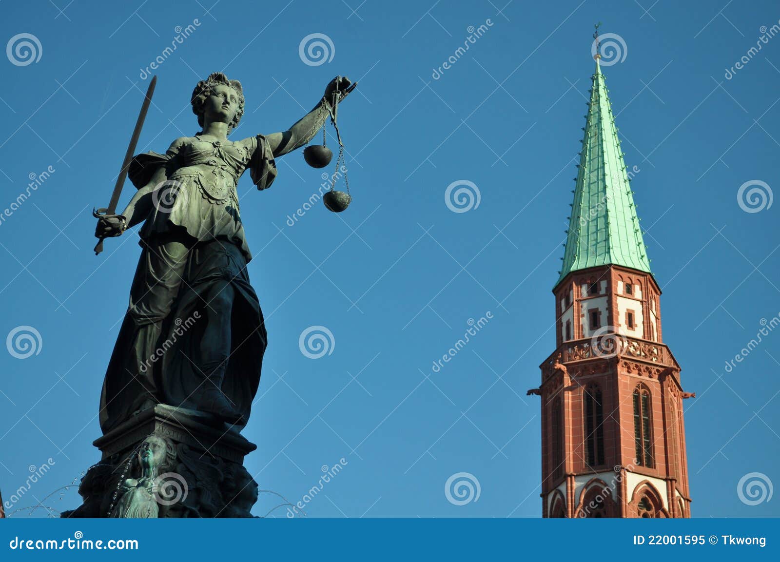 Statue of Lady Justice Frankfurt German Stock Image - Image of justice ...
