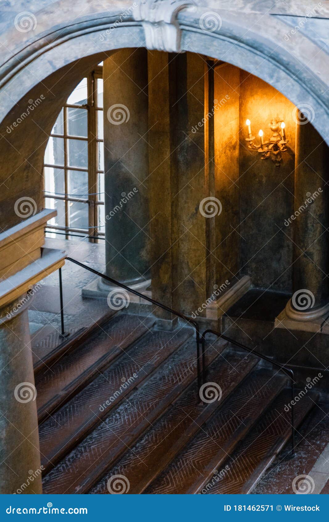 Statue Lamp Inside the Building in an Antique Style Stock Image - Image ...