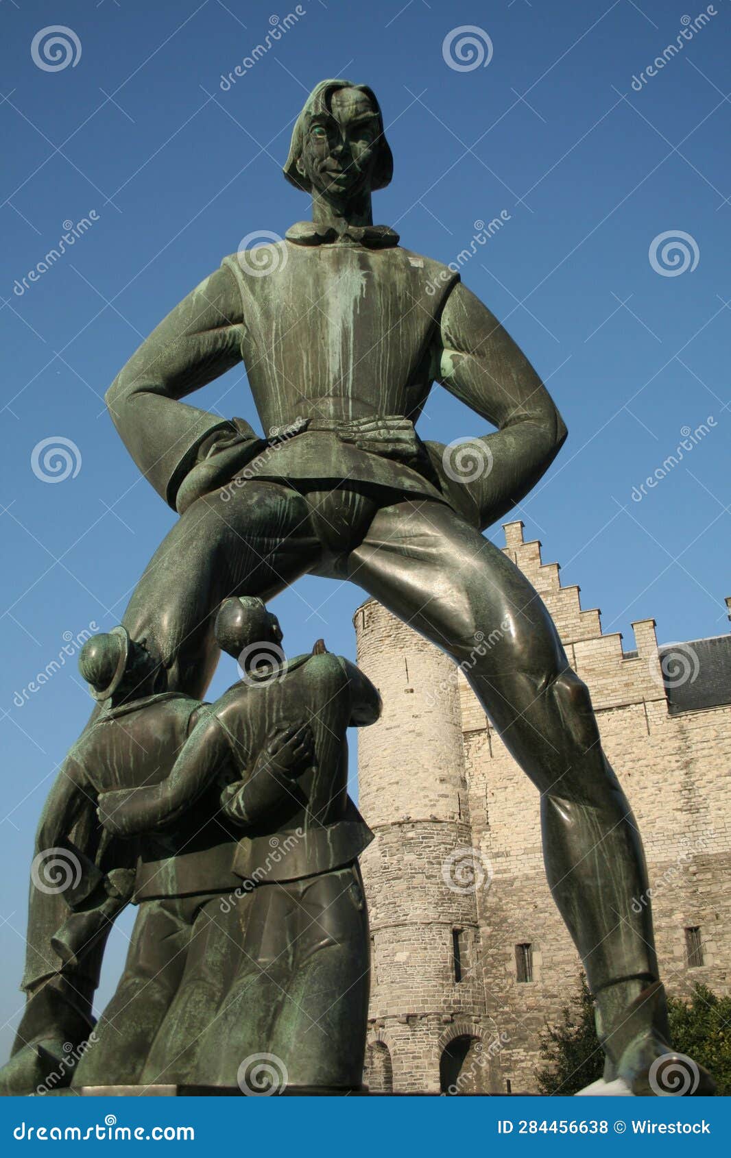 Statue of Lange Wapper in Antwerp, Belgium. Stock Illustration ...