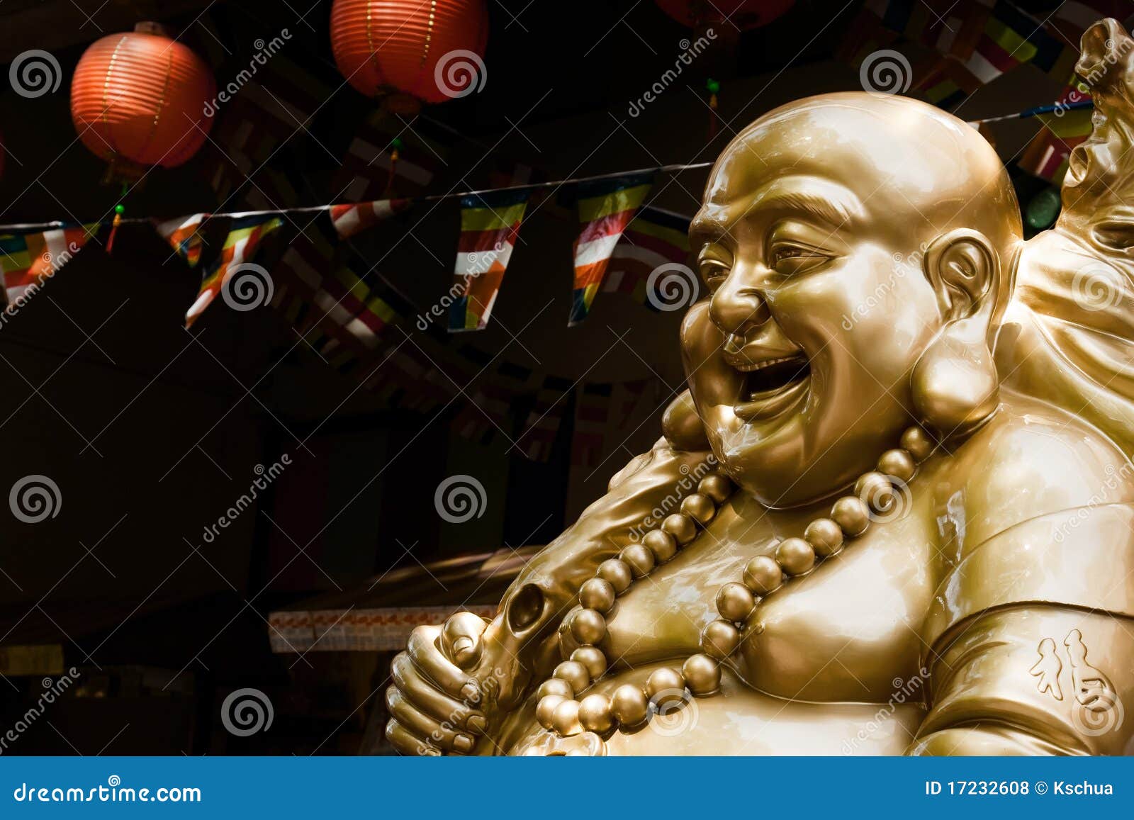 Statue of Laughing Buddha stock photo. Image of golden - 17232608