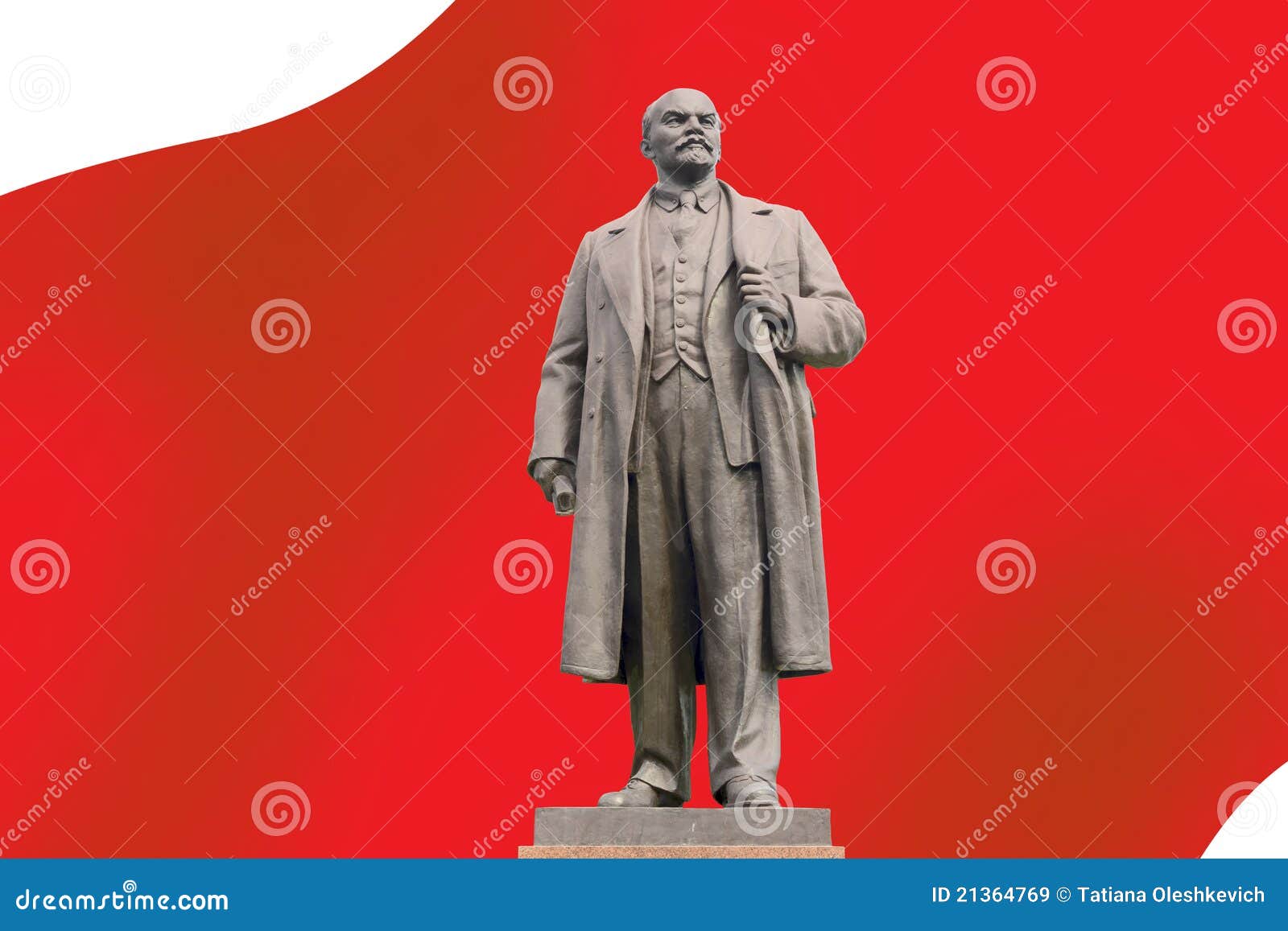 Statue of Lenin Against a Red Banner Stock Image - Image of idol, hand ...