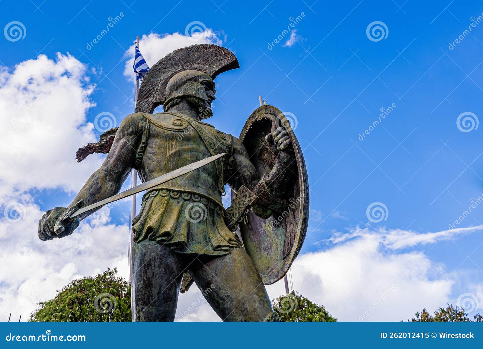 Statue of Leonidas of Sparta in Greece Stock Image - Image of stone ...