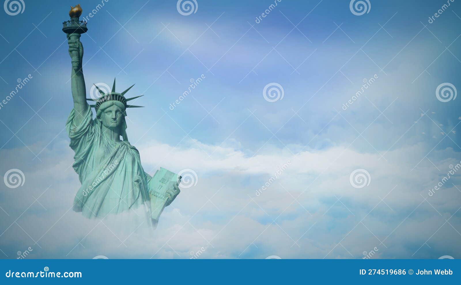 Statue of Liberty Above the Clouds Stock Photo - Image of mist, power ...