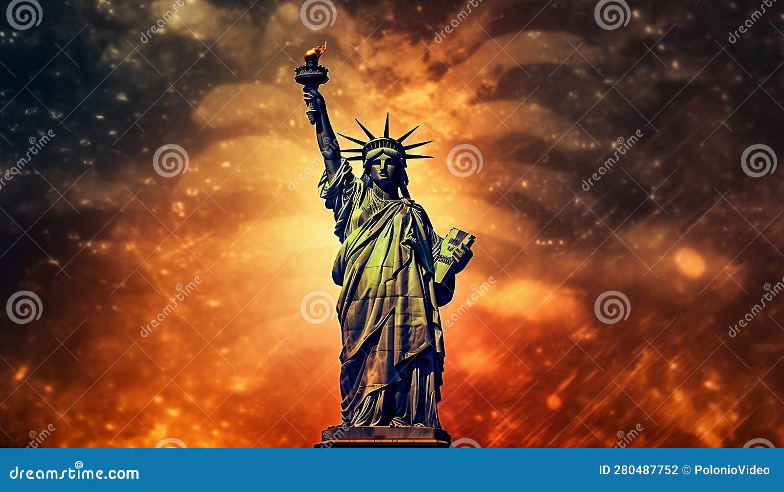 Statue of Liberty American Background for Independence Day Stock ...
