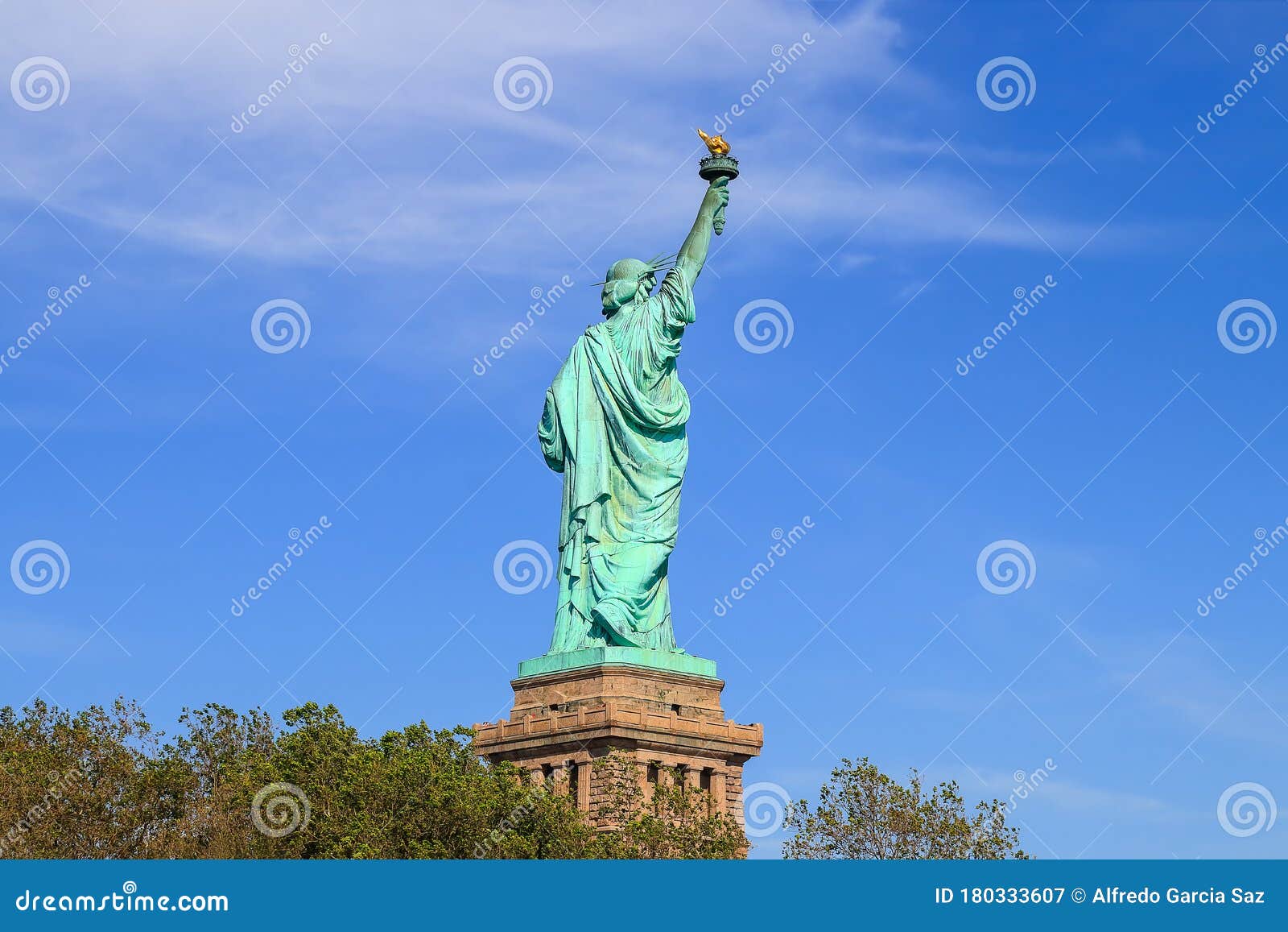 The Statue of Liberty Back Side Stock Image - Image of back, democracy ...
