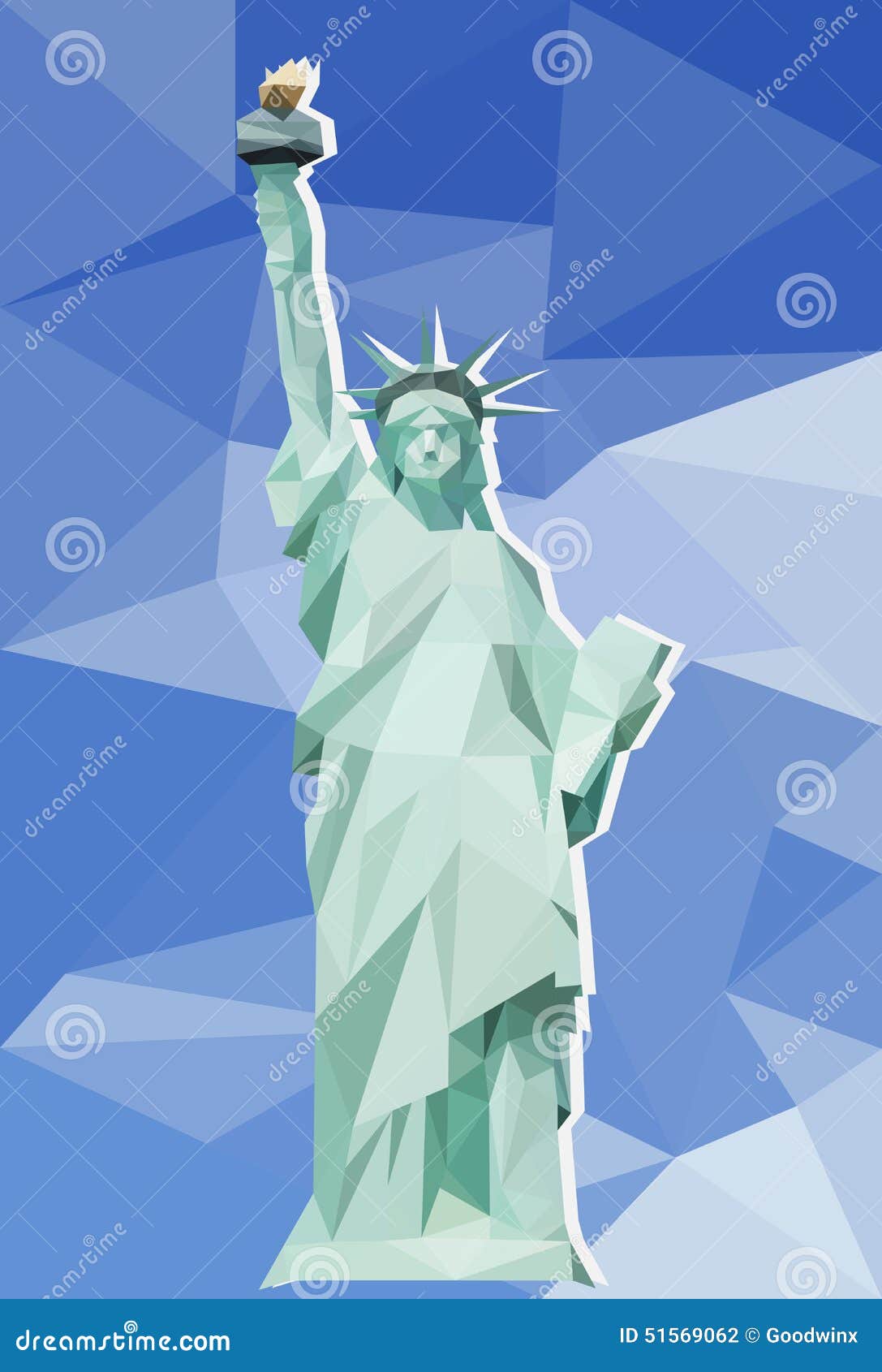 Statue of Liberty with the Background of Polygonal Stock Vector ...