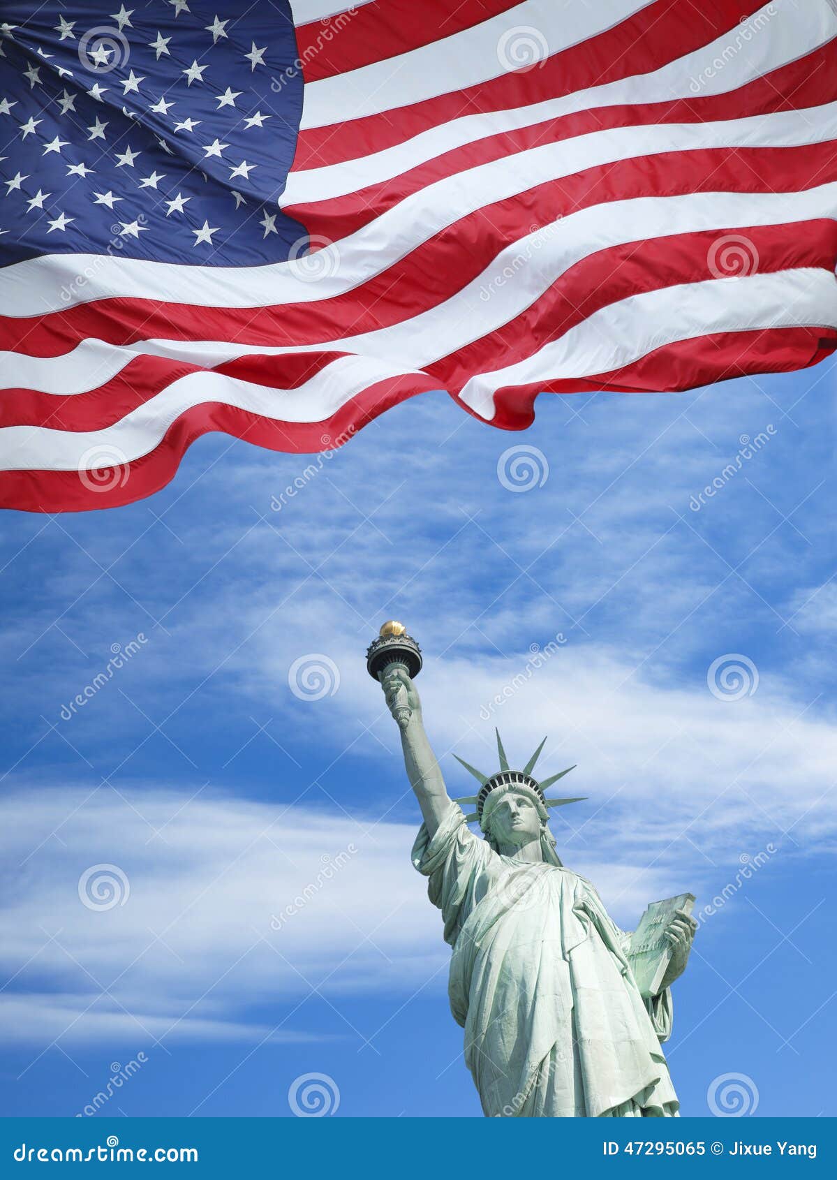 Statue of Liberty stock image. Image of flag, freedom - 47295065