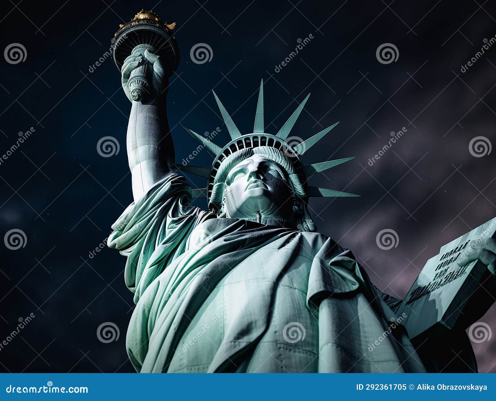 Statue of Liberty with Burning Torch in New York in USA Stock ...