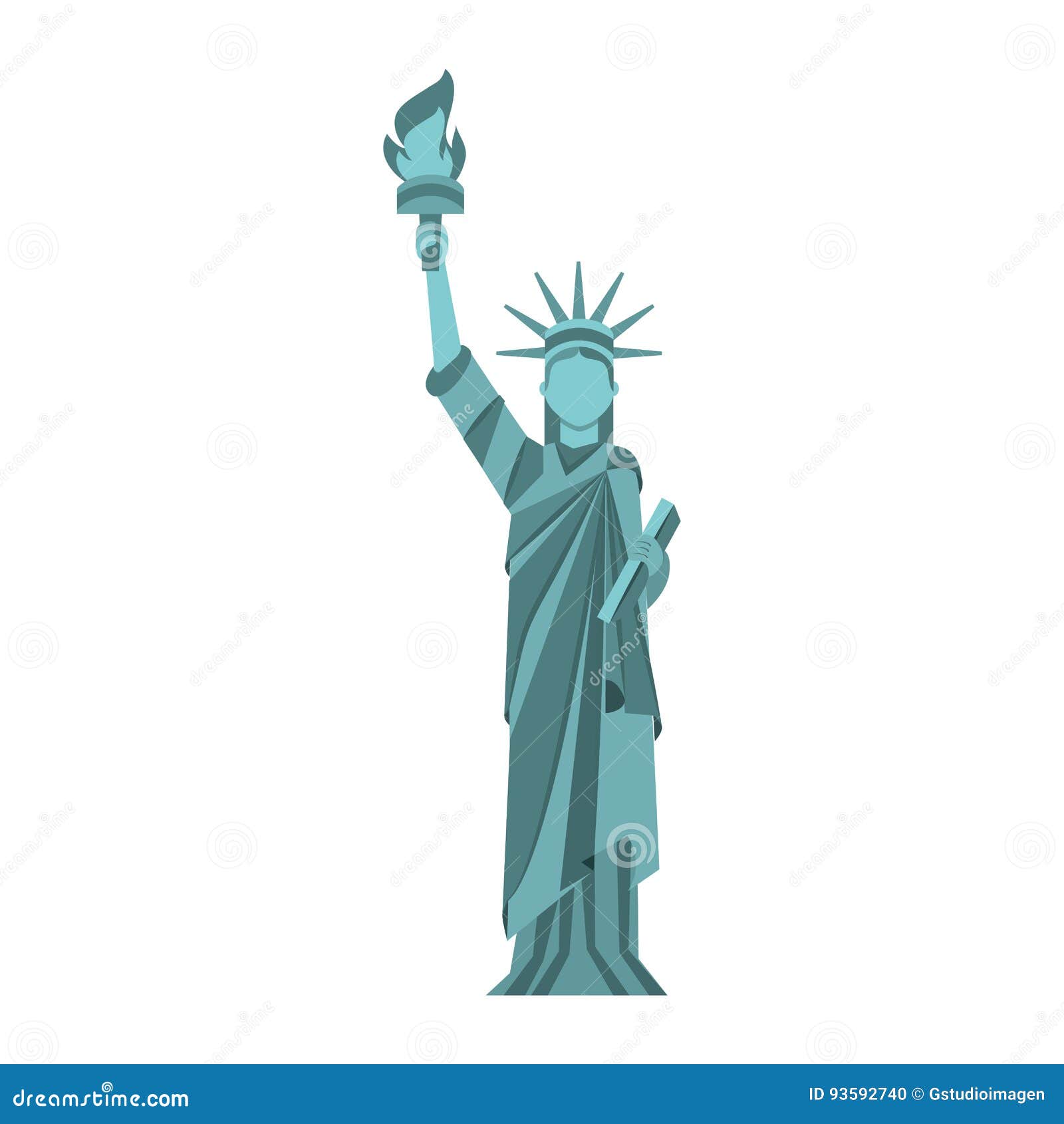 Statue of liberty cartoon stock vector. Illustration of liberty - 93592740