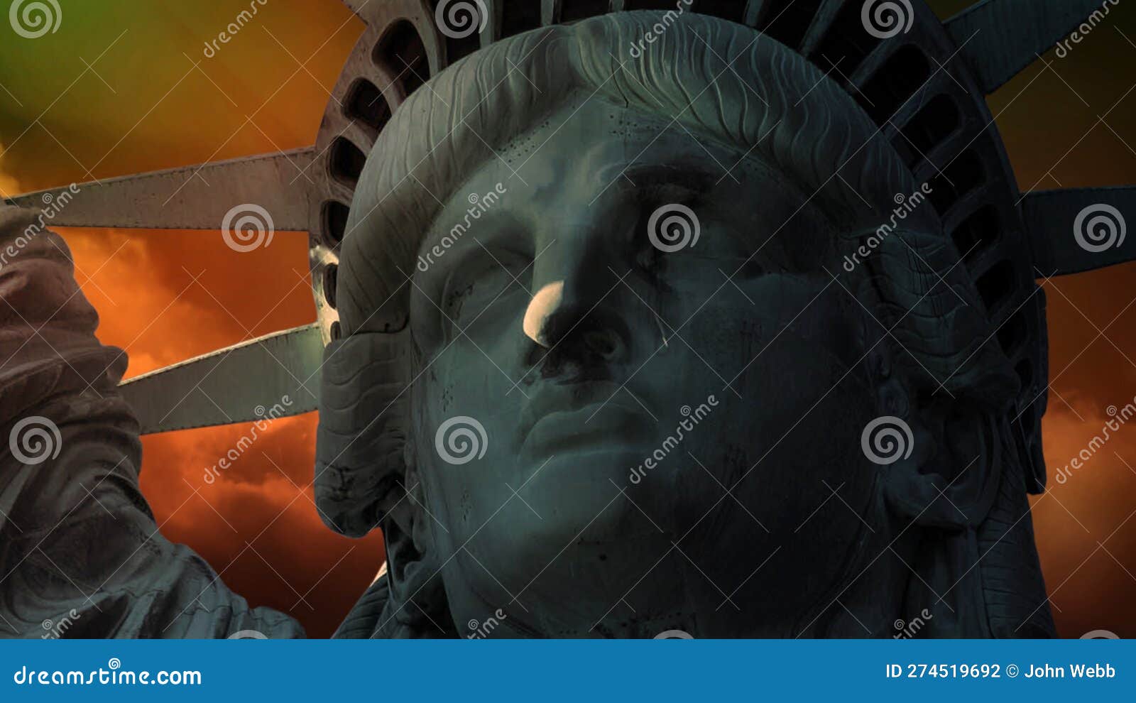 Statue of Liberty Close with Tear Stock Photo - Image of background ...