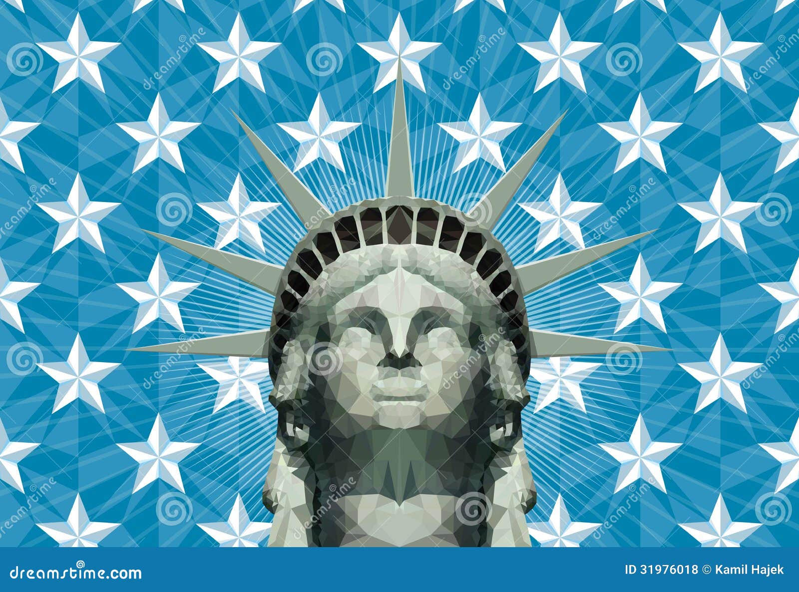 Statue of Liberty in Geometric Triangles Stock Vector - Illustration of ...