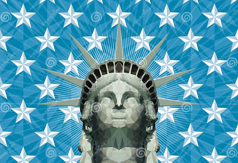 Statue of Liberty in Geometric Triangles Stock Vector - Illustration of ...