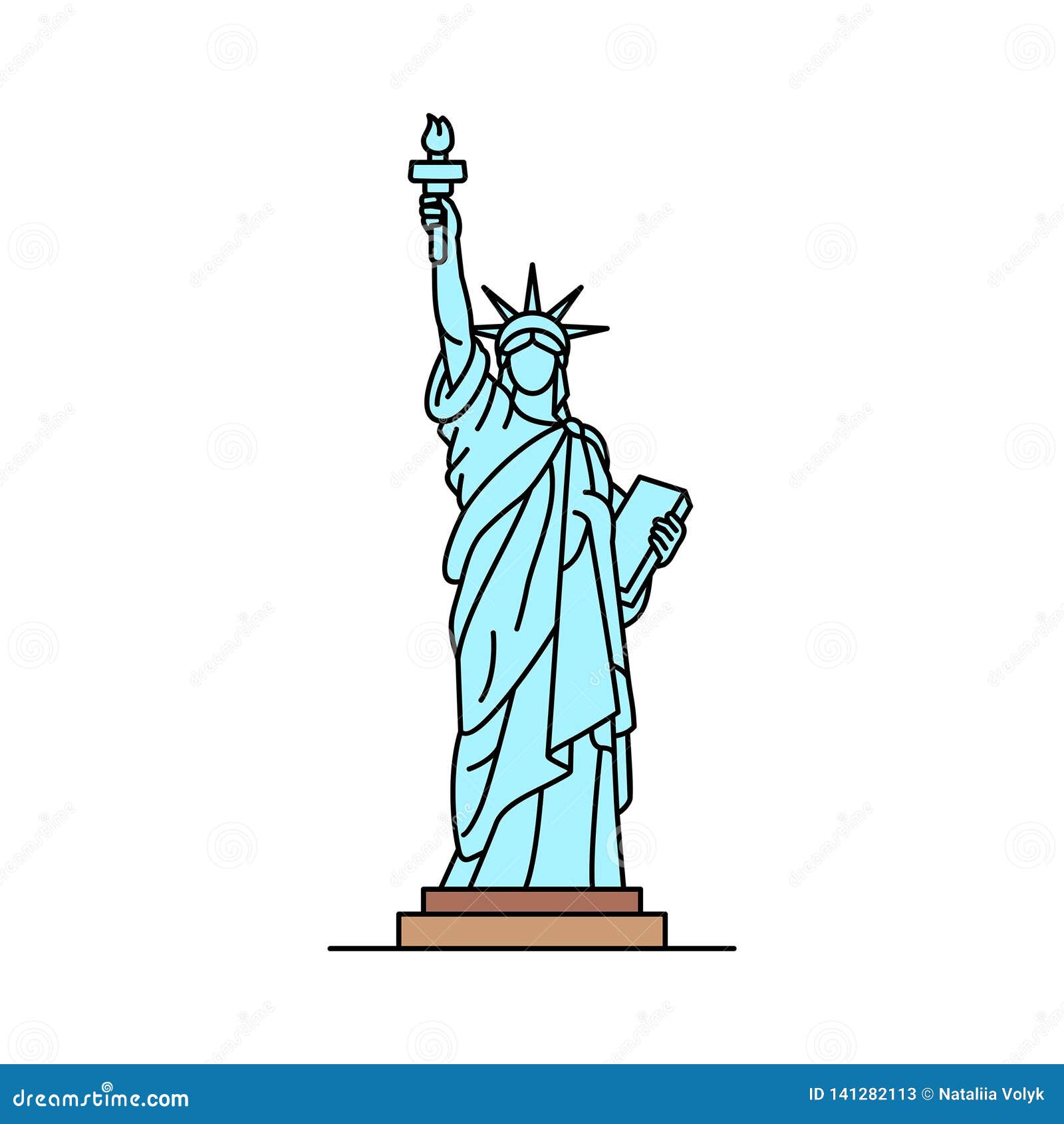 Statue of Liberty icon stock vector. Illustration of tourism - 141282113