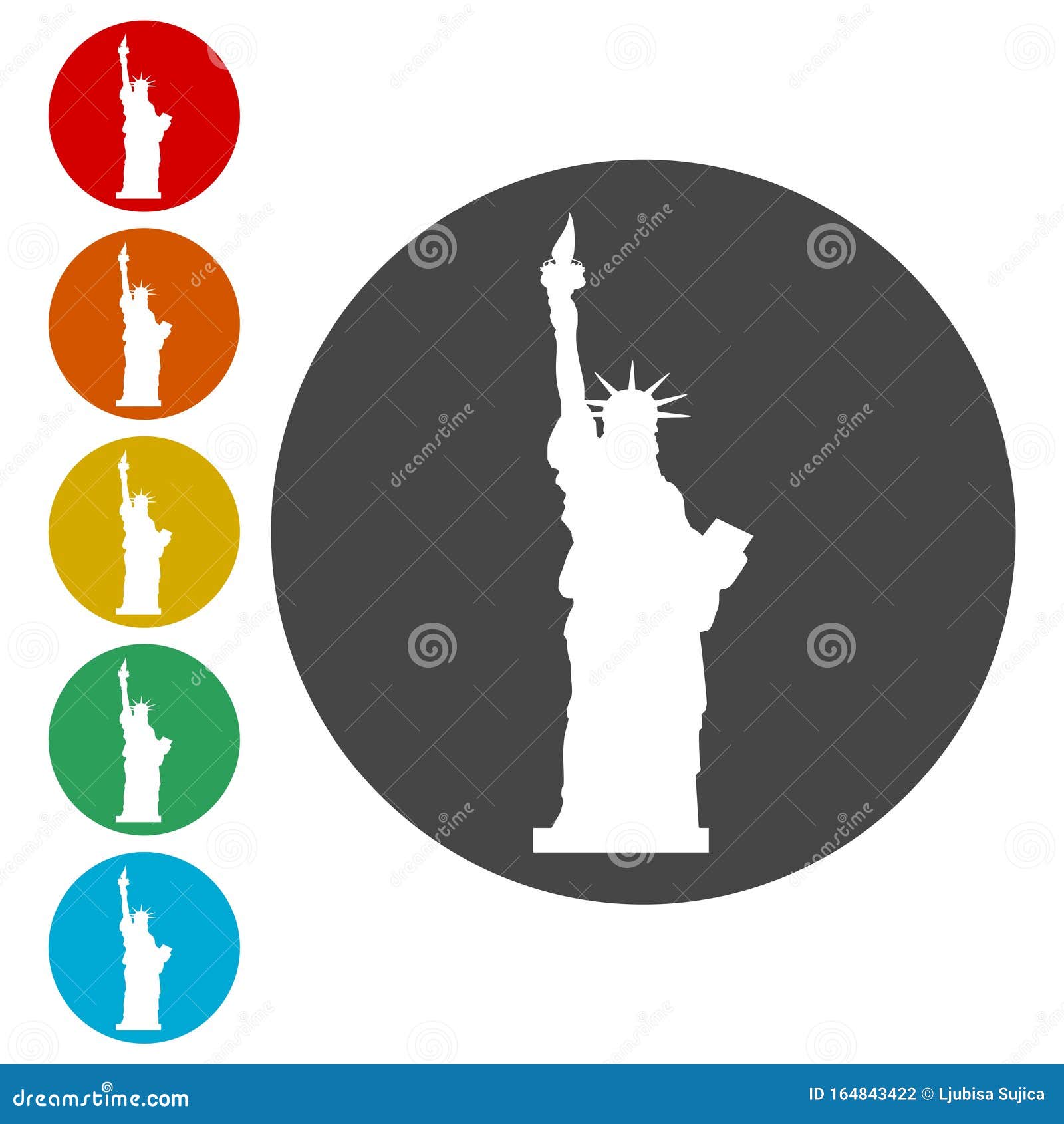 Statue of Liberty Icons Set - Illustration Stock Illustration ...