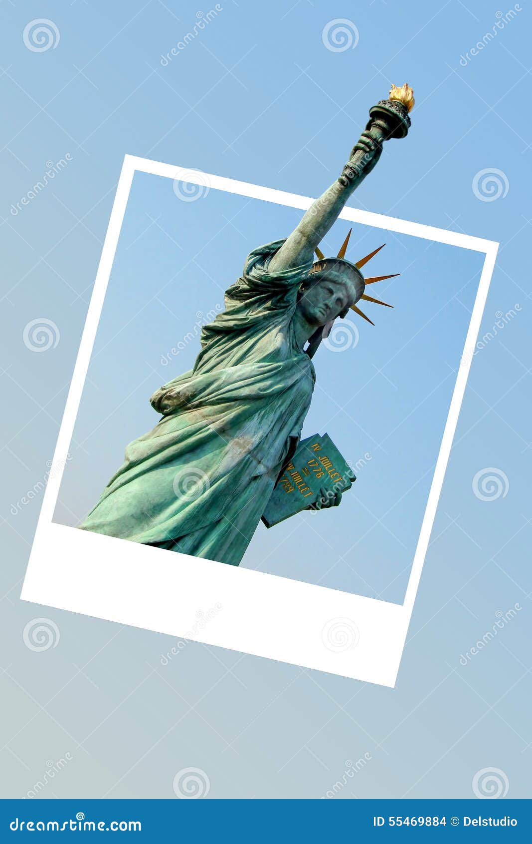 Statue of Liberty in an Instant Photo Frame Stock Photo - Image of ...