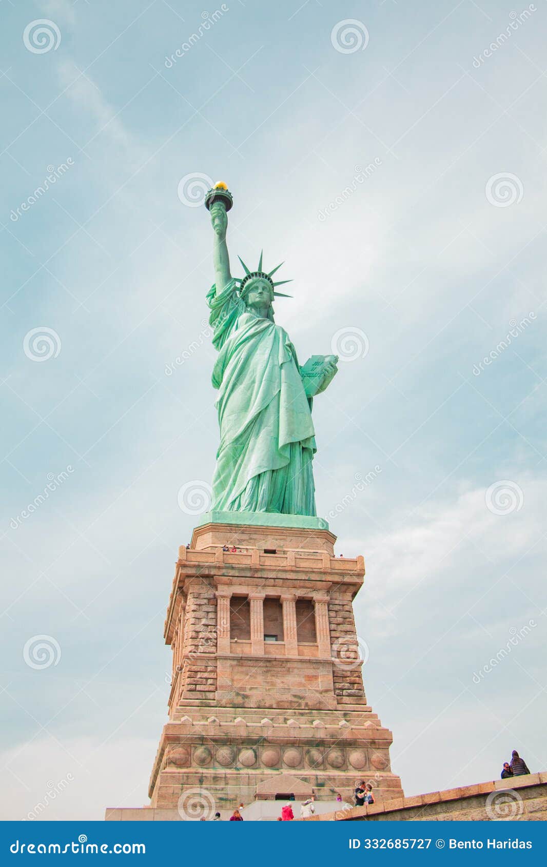 Statue of Liberty on Its Base from the Front in a Vertical Full Shot ...