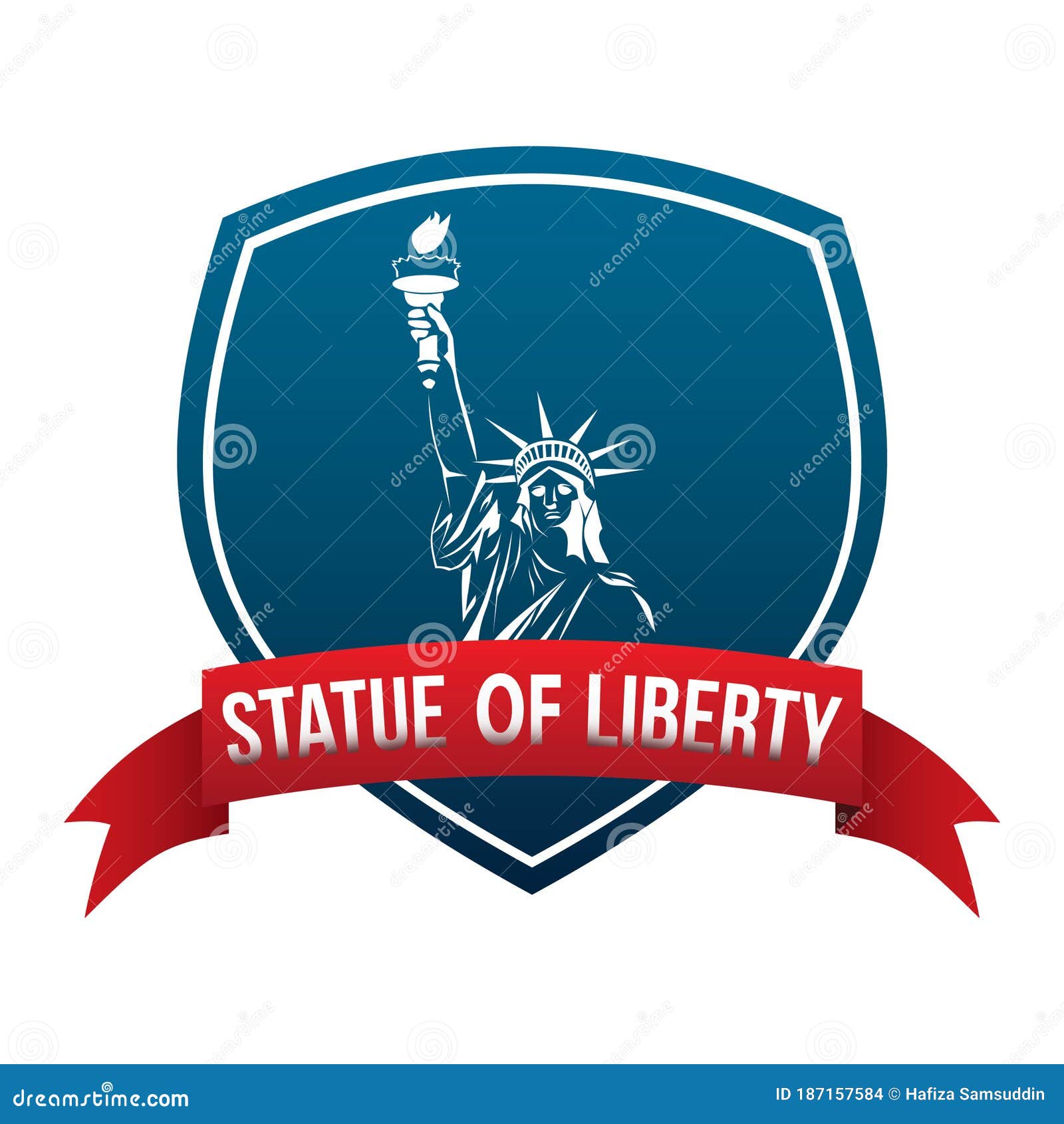 Statue of Liberty Label. Vector Illustration Decorative Design Stock ...