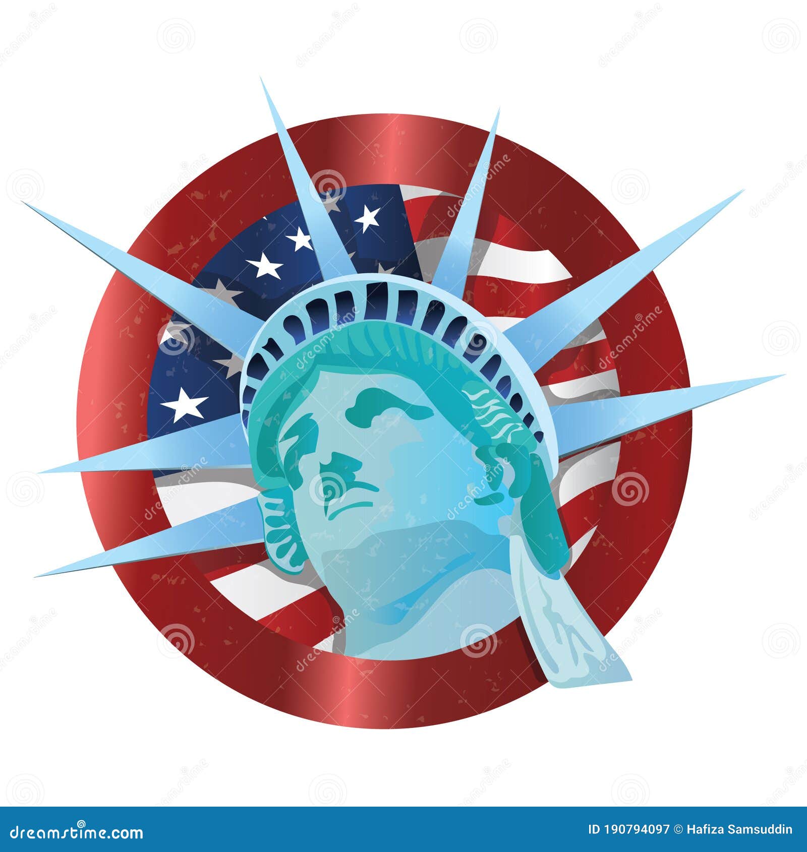 Statue of Liberty Label. Vector Illustration Decorative Design Stock ...
