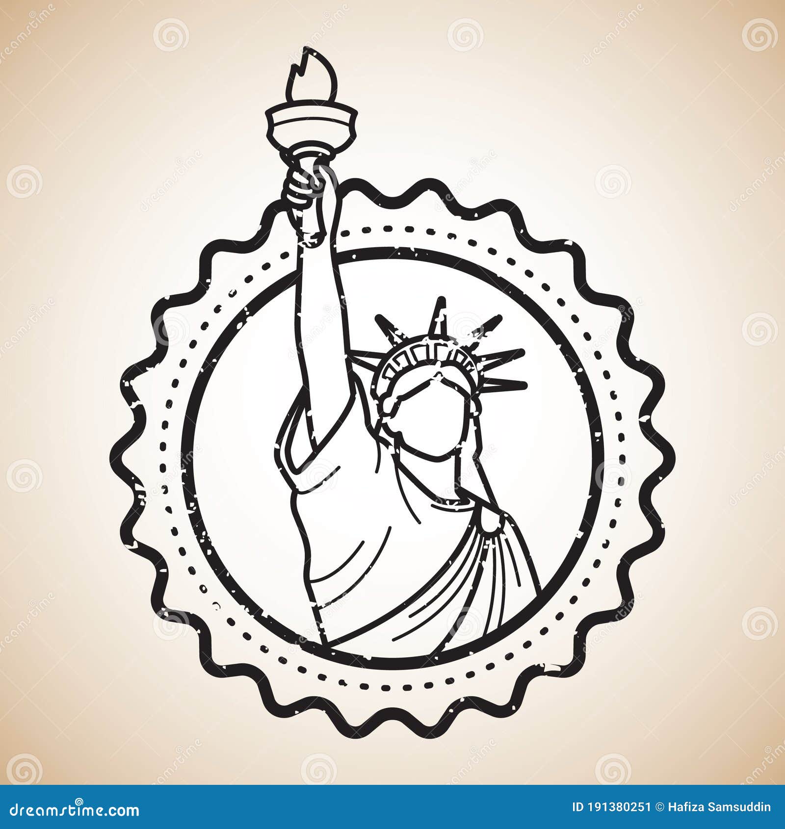 Statue of Liberty Label. Vector Illustration Decorative Design Stock ...