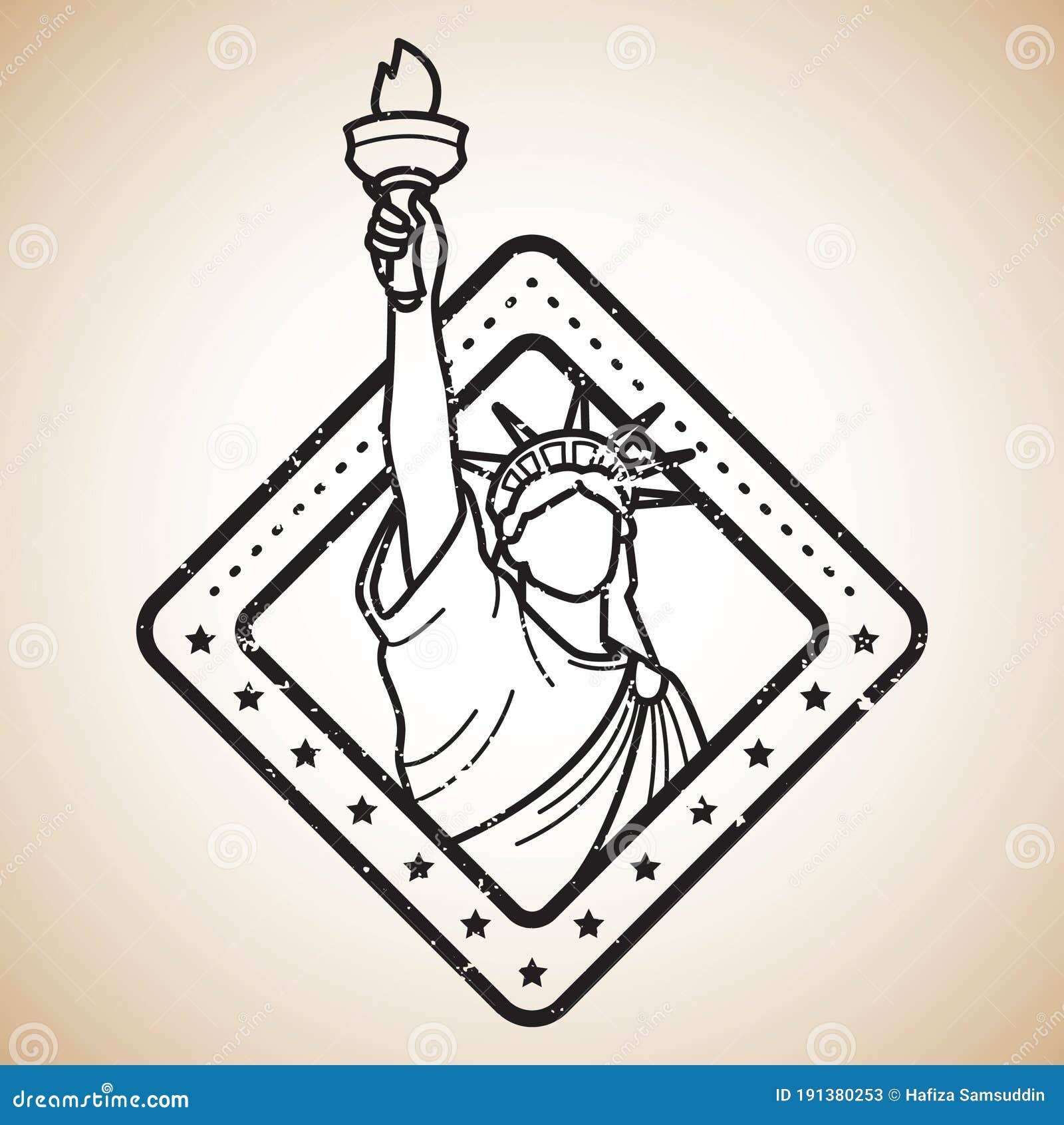 Statue of Liberty Label. Vector Illustration Decorative Design Stock ...