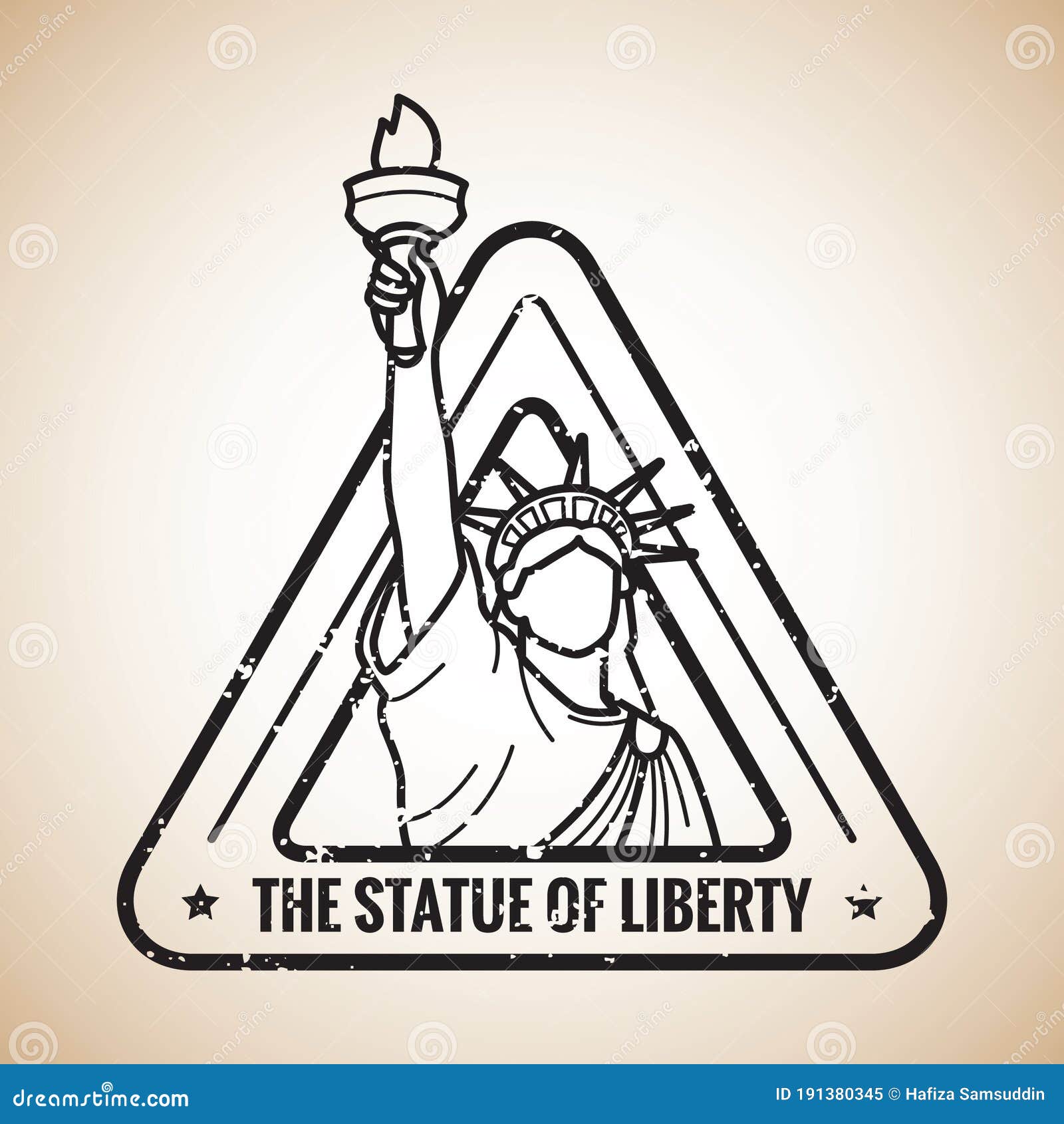 Statue of Liberty Label. Vector Illustration Decorative Design Stock ...