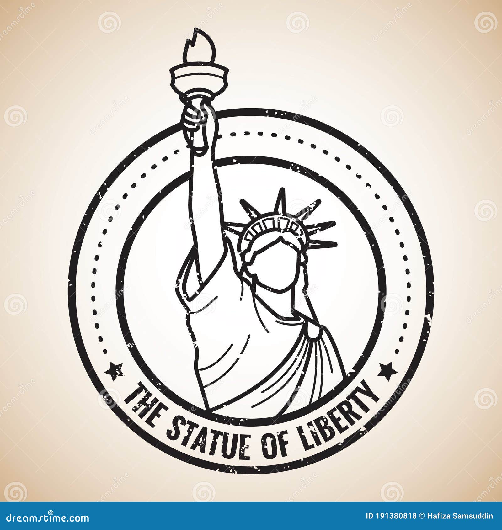 The Statue of Liberty Label. Vector Illustration Decorative Design ...