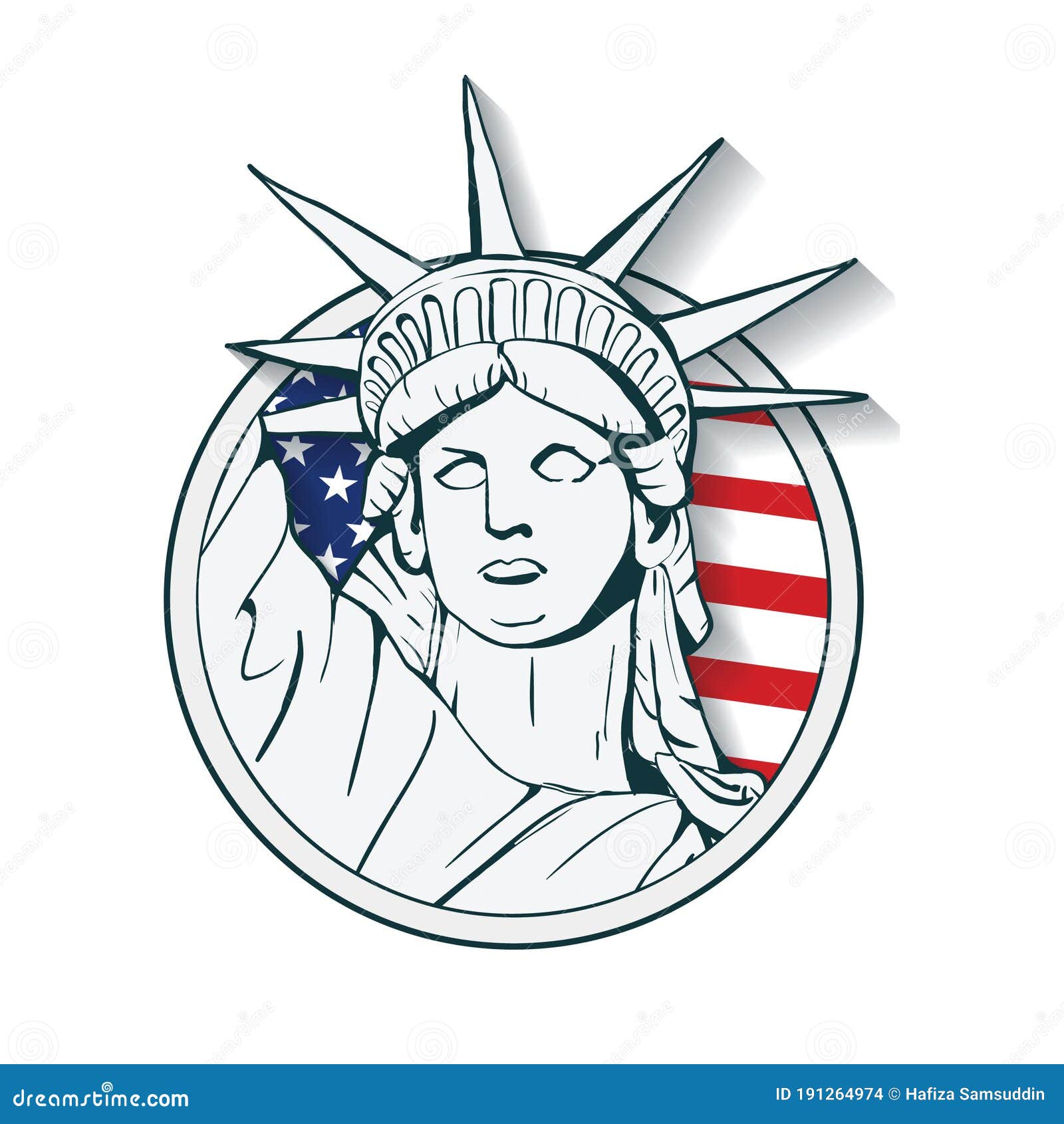 Statue of Liberty Label. Vector Illustration Decorative Design Stock ...