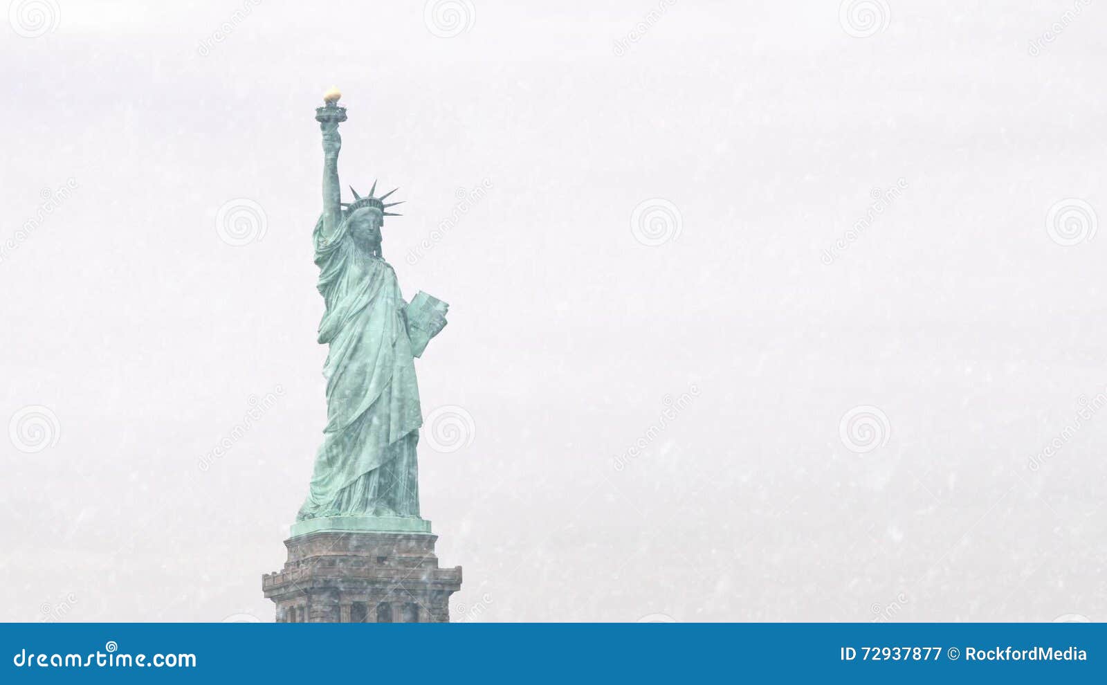 The Statue of Liberty in Snowstorm Stock Video - Video of frozen ...