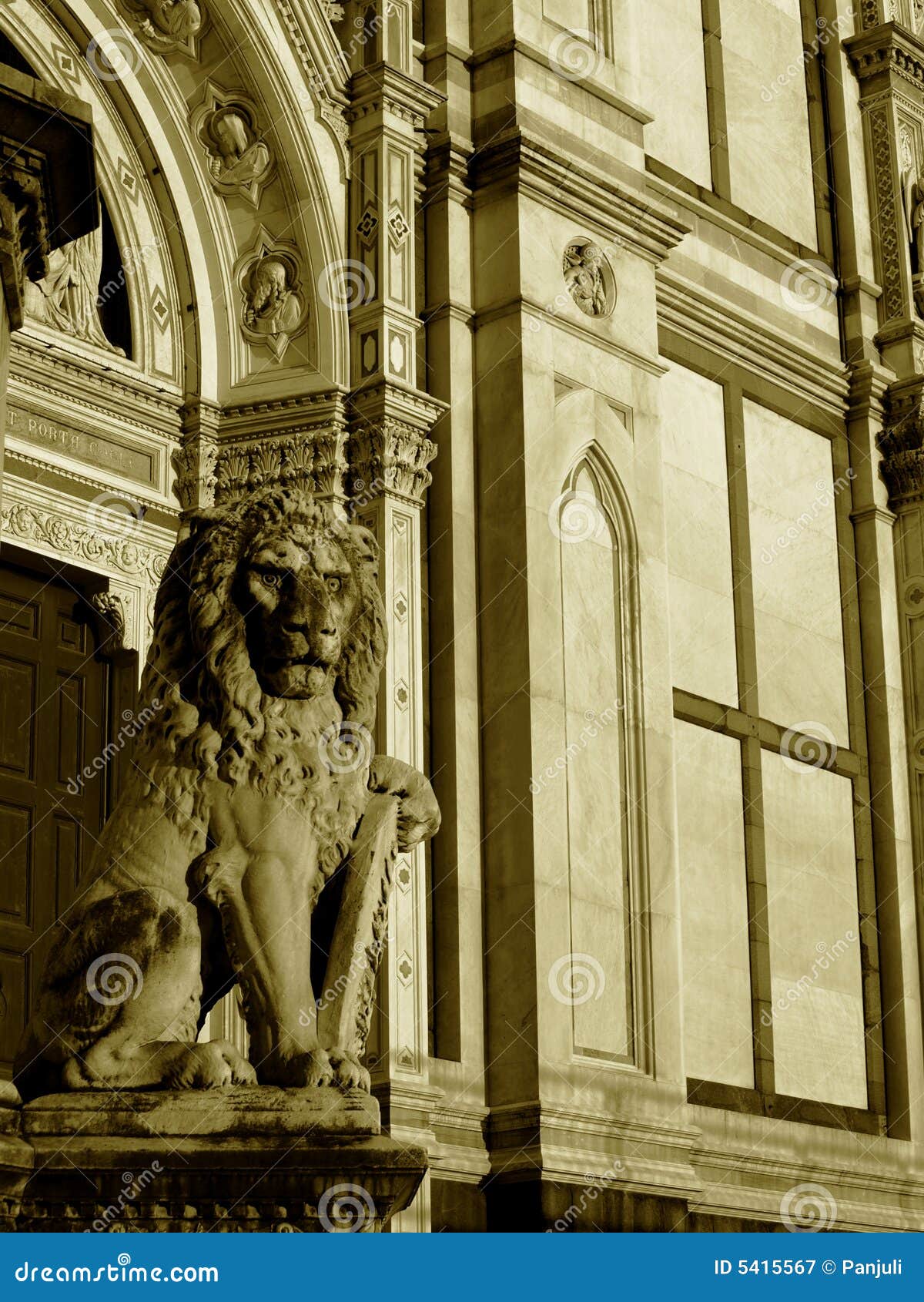 Statue of Lion and the Church Stock Image - Image of culture, ancient ...